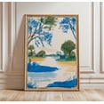 Blue River Landscape Poster Scenic Nature Wall Art Minimalist Paper ...