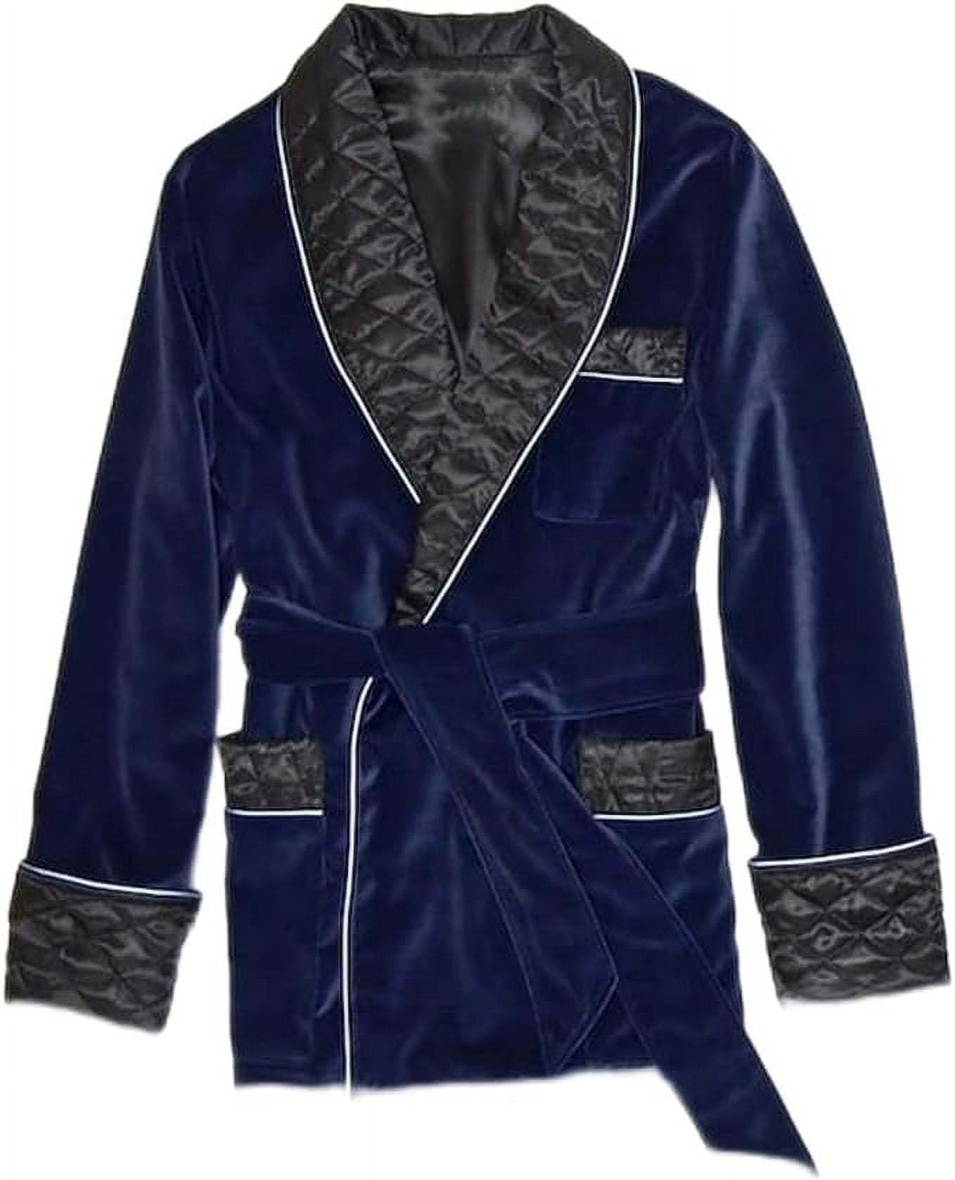Blue Robe Men, Blue Velvet Quilted Smoking Jackets,Dinner Christmas ...