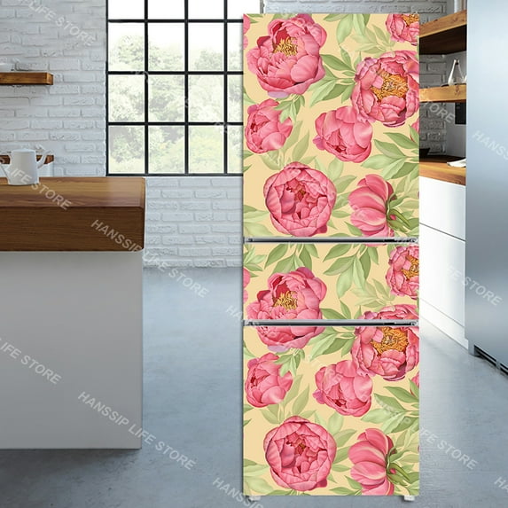 Blue Rose Art Mural Refrigerator Door Sticker Kitchen ration Wallpaper ...