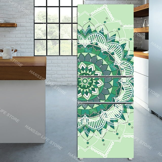 Blue Rose Art Mural Refrigerator Door Sticker Kitchen ration Wallpaper ...