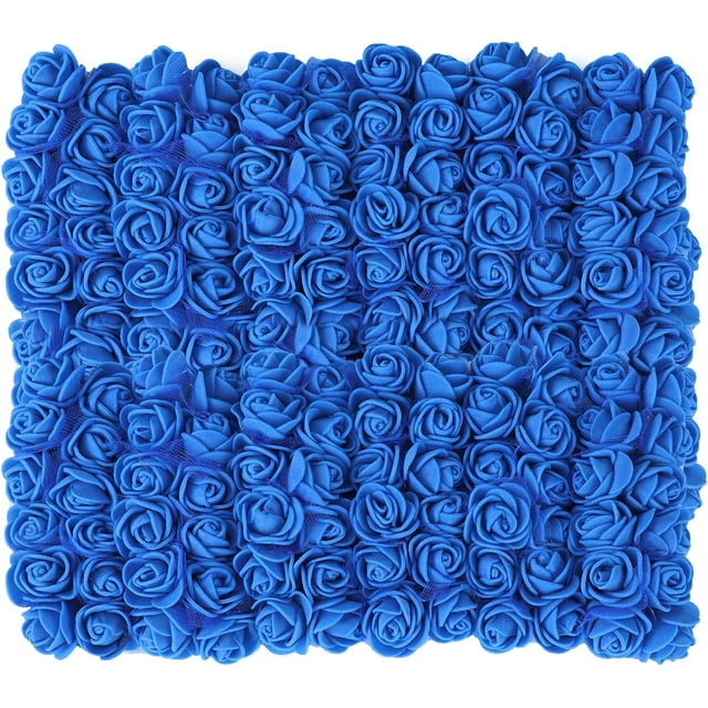 Blue Rose Artificial Flower Heads, 144 Pcs Mini Foam Rose for Crafts ...