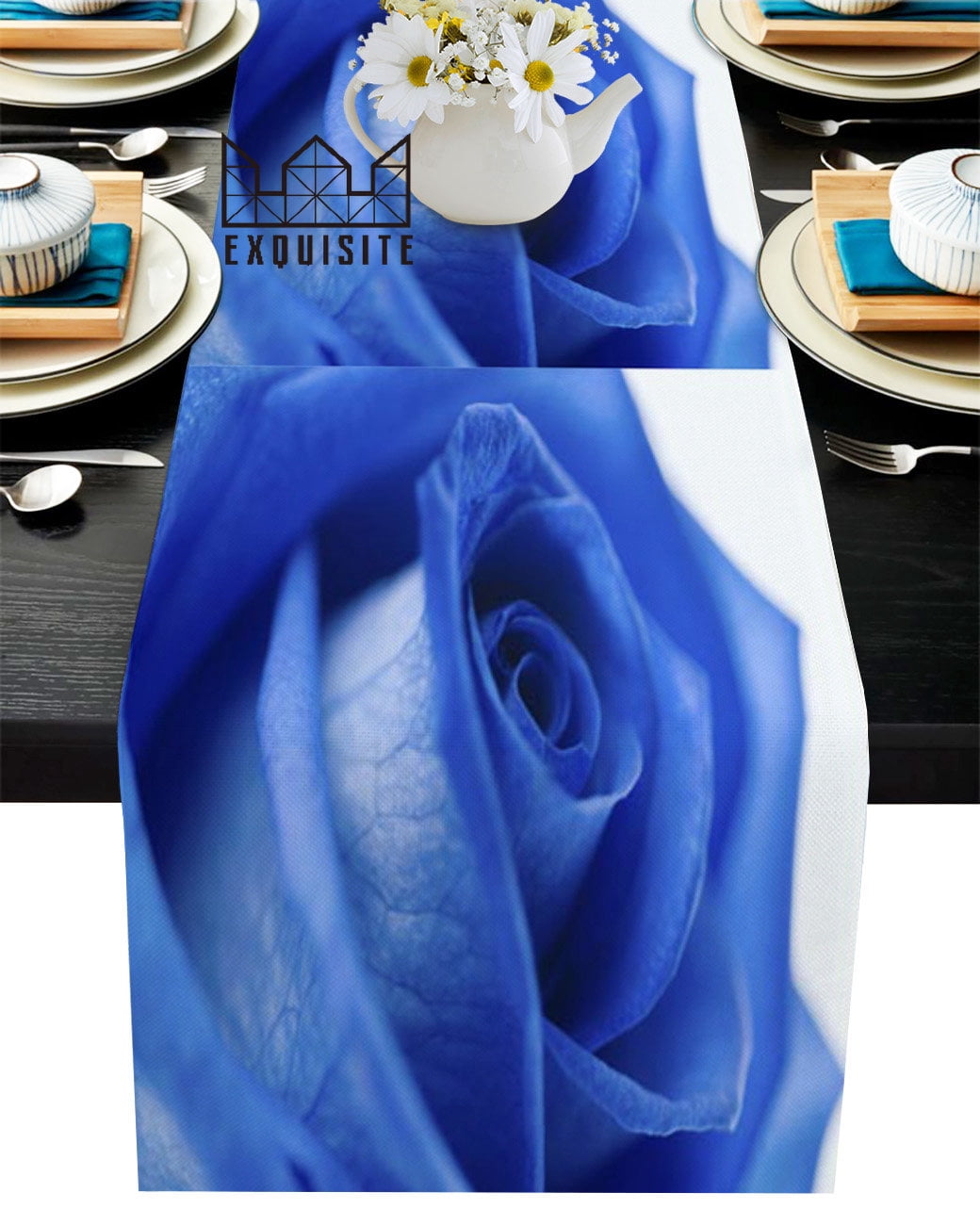 Blue Rose Beautiful Stamen Wedding Table ration Coffee Table r Dinner ...