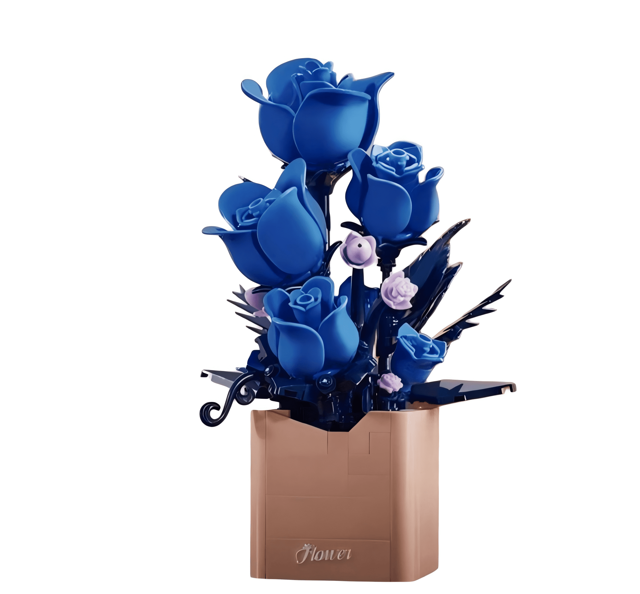 Blue Rose Building Set, Artificial Flowers Collection Kit for Women ...