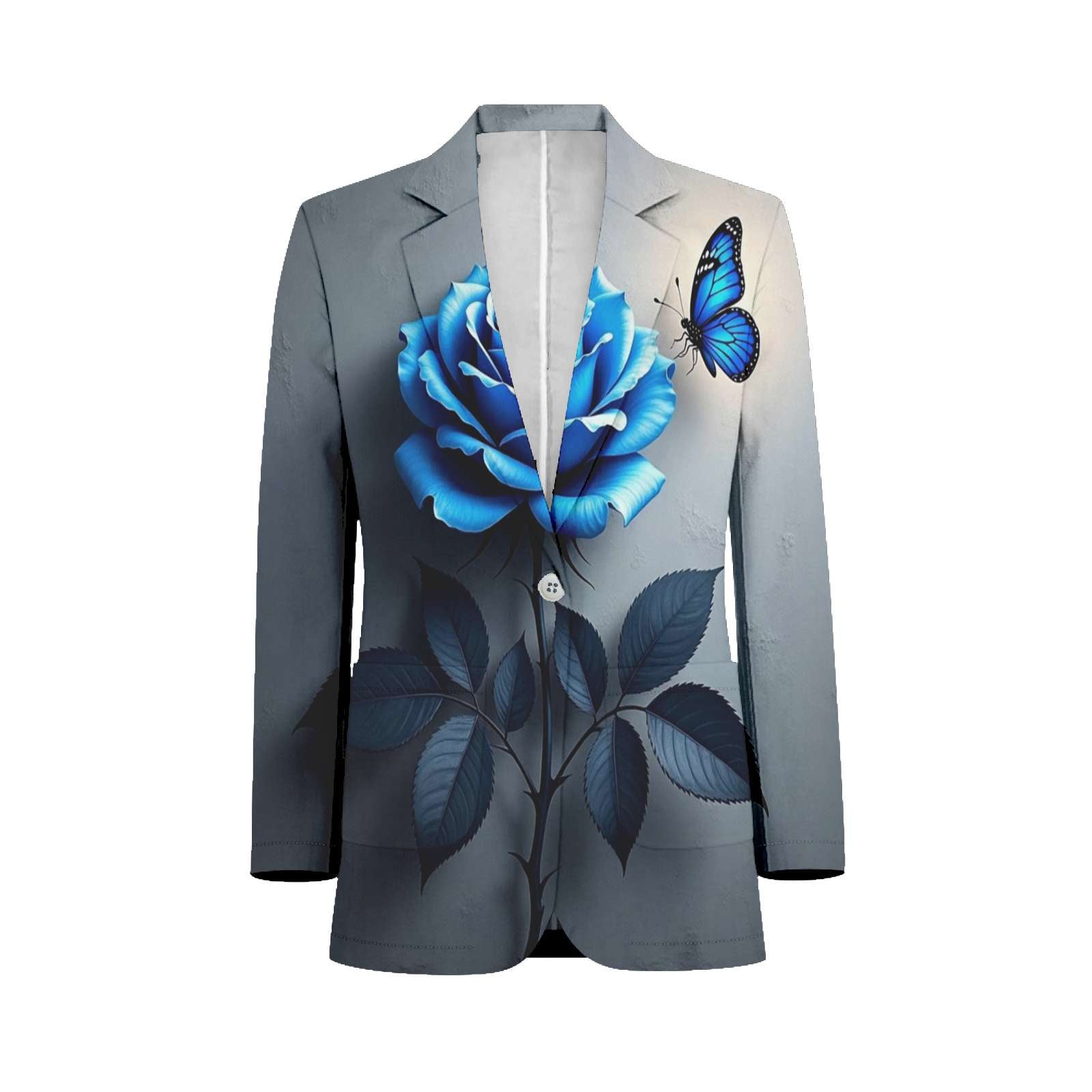 Blue Rose Butterfly Men Blazers Slim Clothing Summer Jacket Man ...