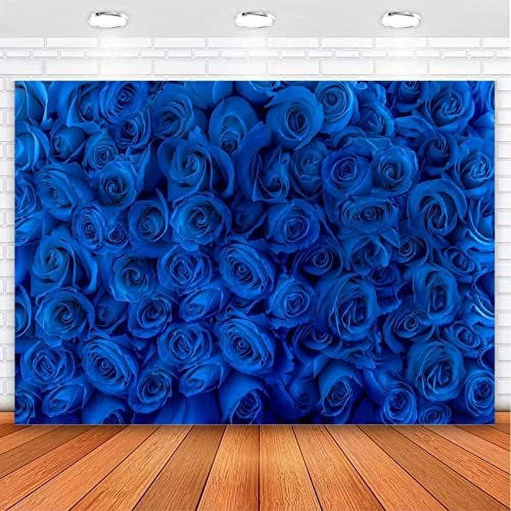 Blue Rose Flower Backdrop Royal Blue Rose Floral Birthday Bridal Shower ...