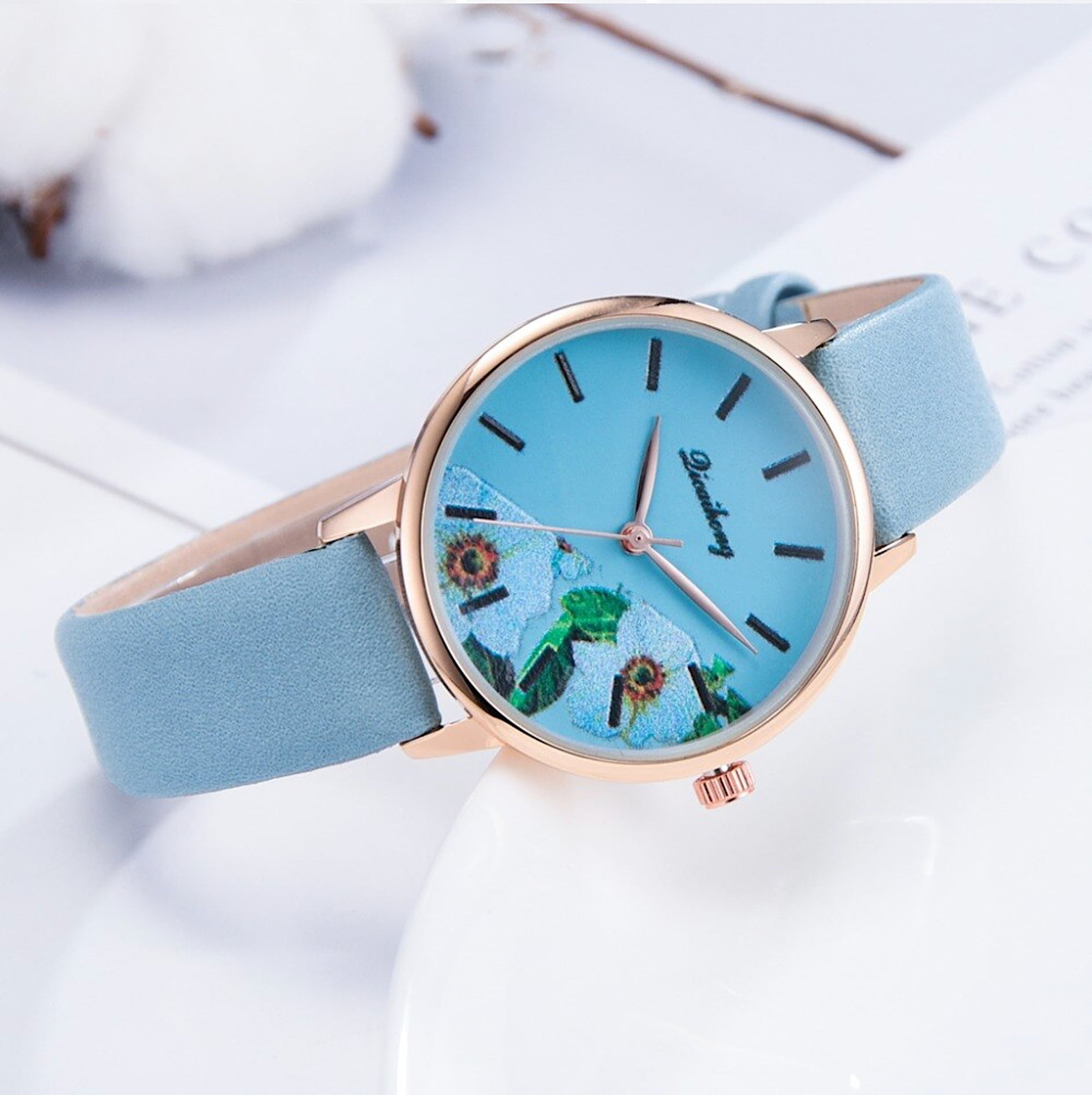 Goldtone Floral Watch - Walmart.com