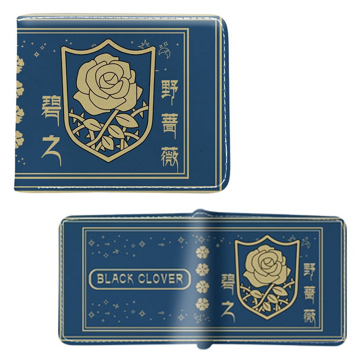 Blue Rose Insignia - Black Clover 4x5" Bi-Fold Wallet - Walmart.com