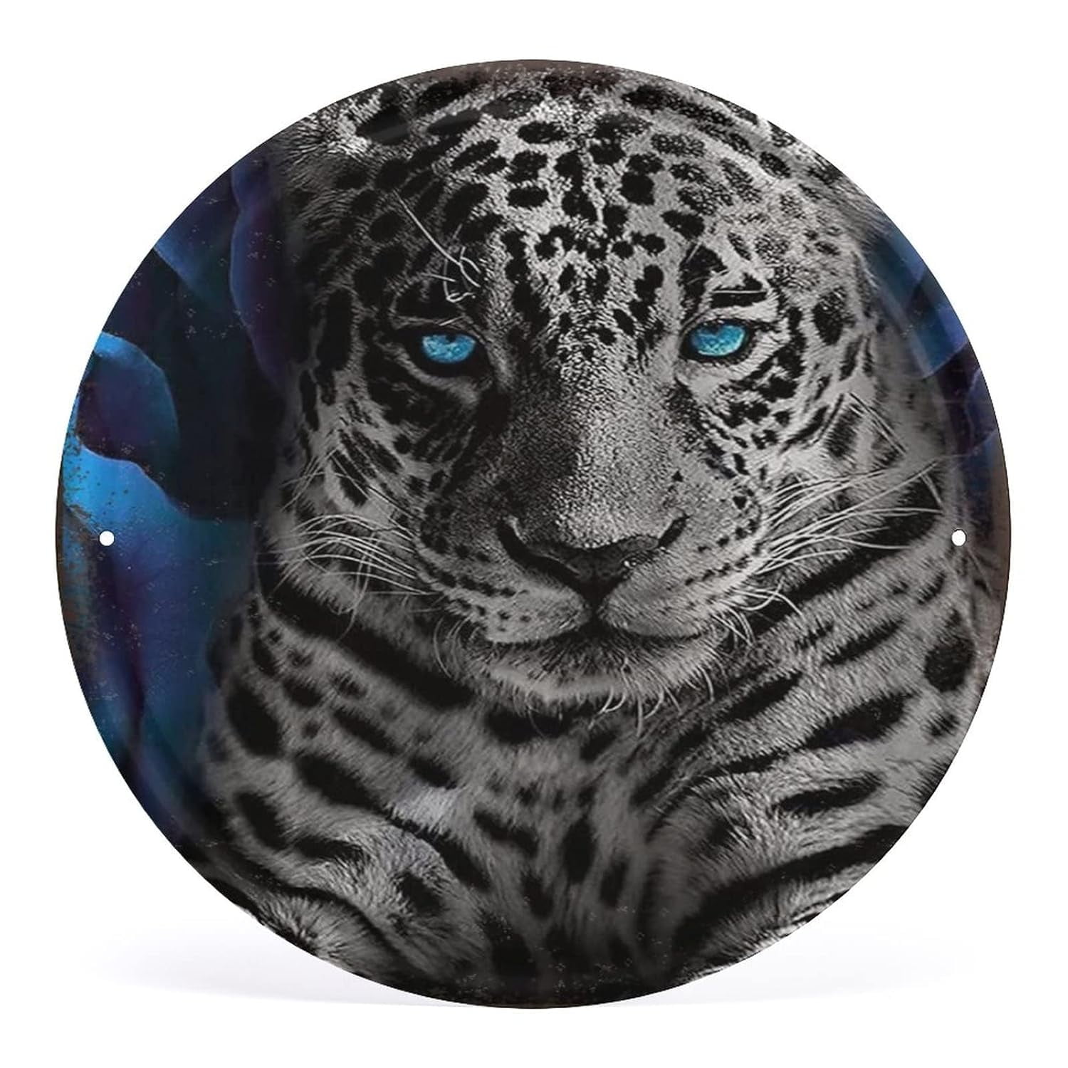 Blue Rose and Leopard Animal Decor Vintage Poster Farm Country Cottage ...