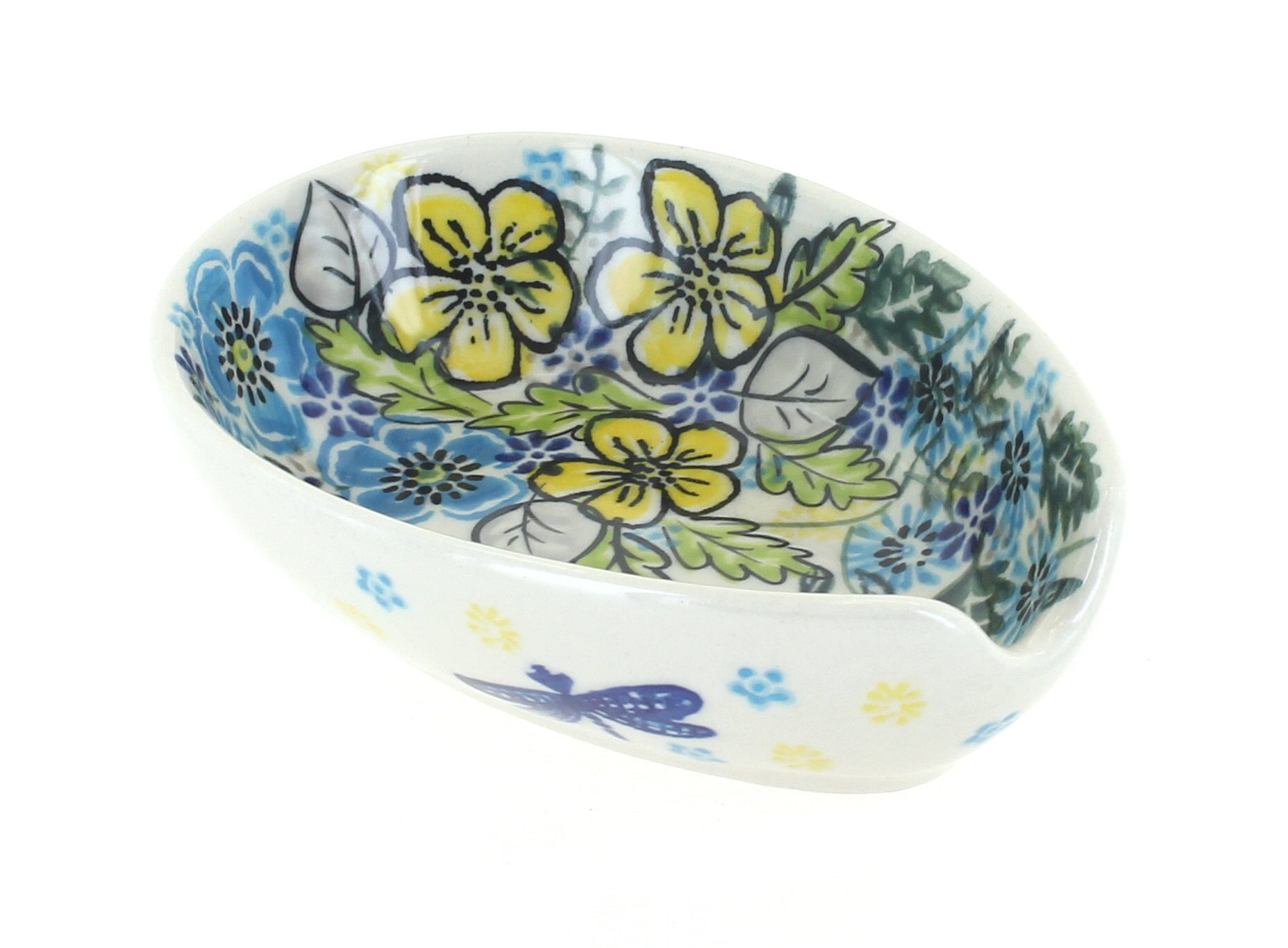 Blue Rose Polish Pottery Alyssa Small Spoon Rest - Walmart.com