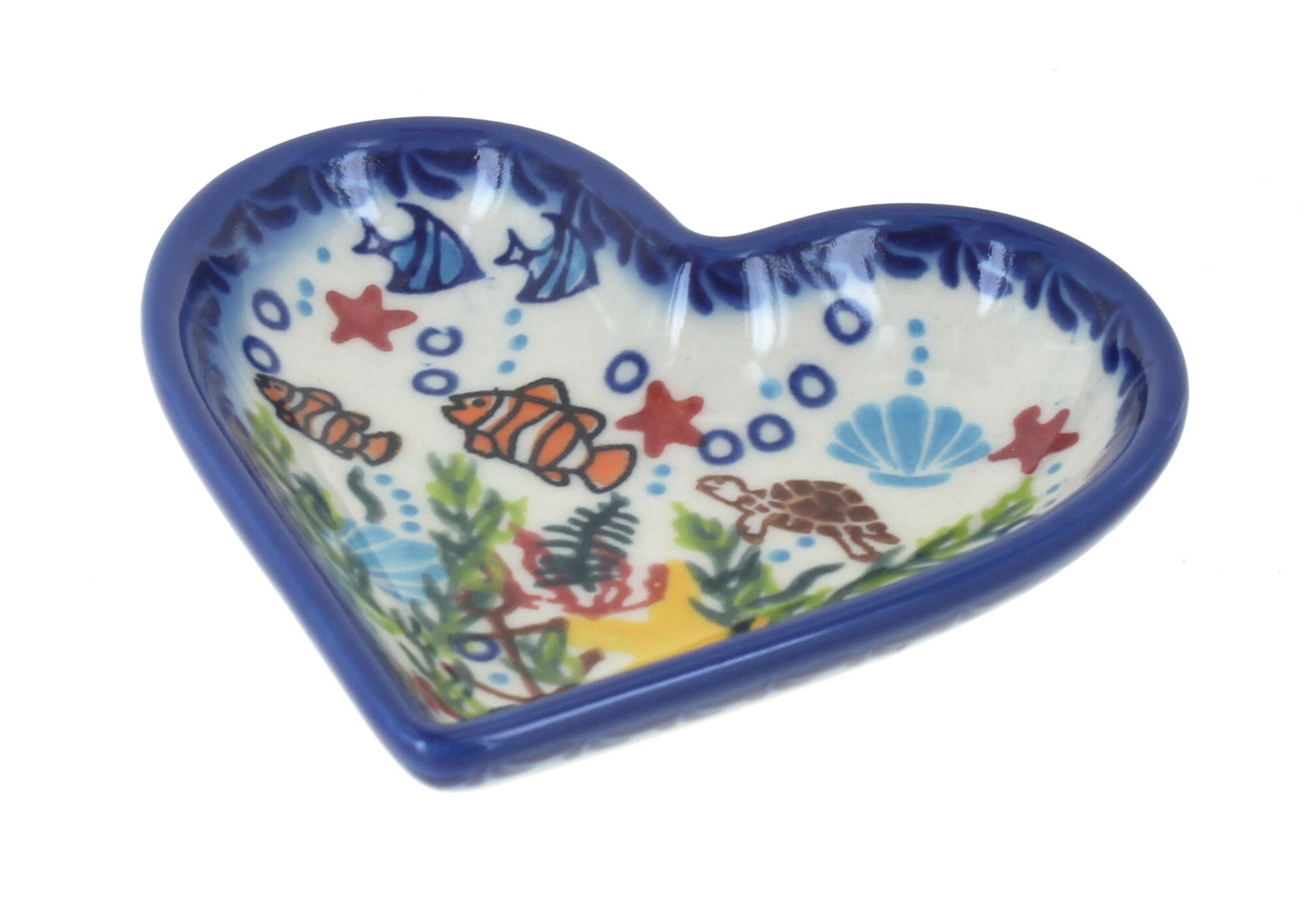 Blue Rose Polish Pottery Atlantis Heart Dish - Walmart.com