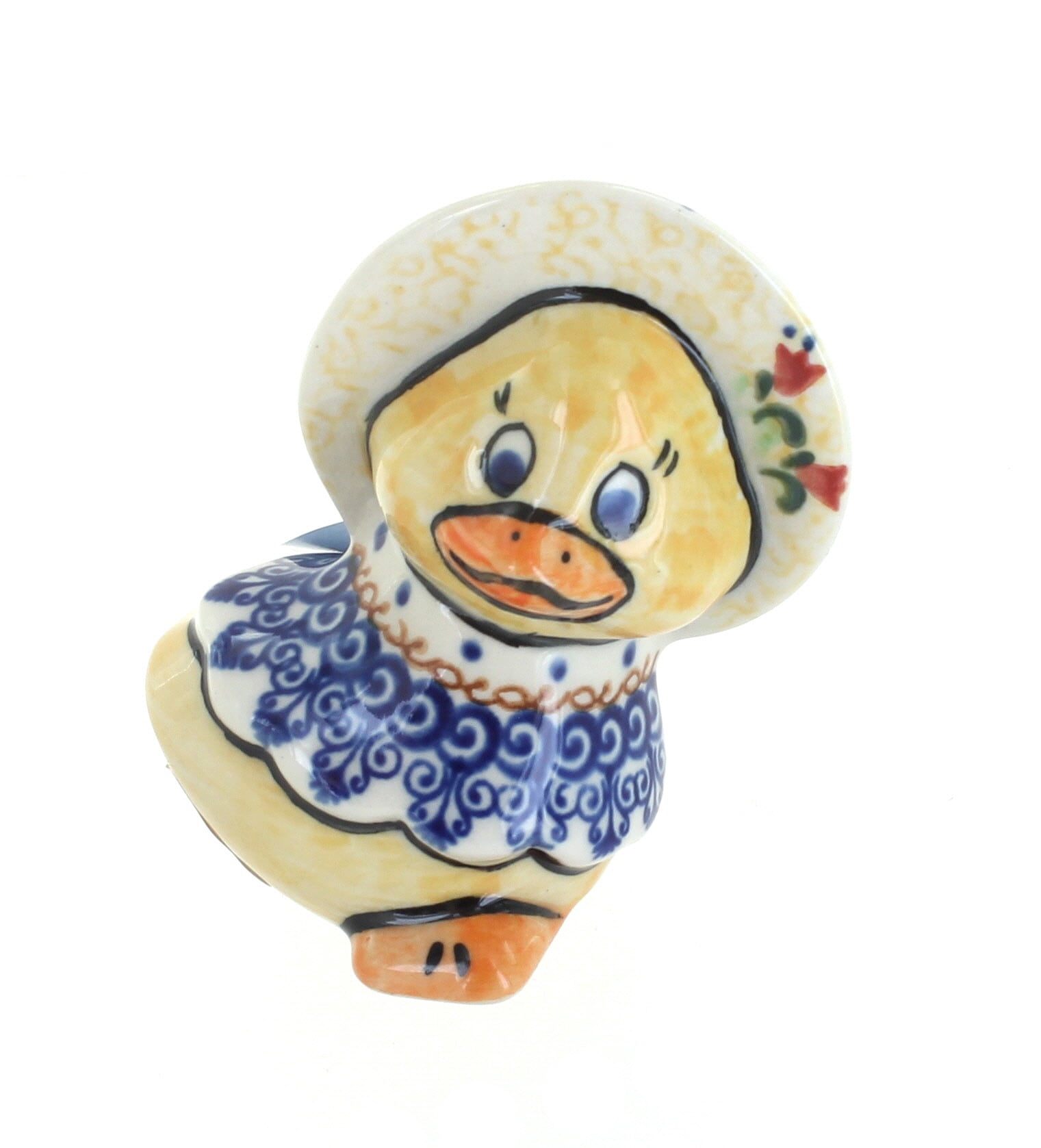 Blue Rose Polish Pottery Autumn Burst Lady Duck with Bonnet - Walmart.com