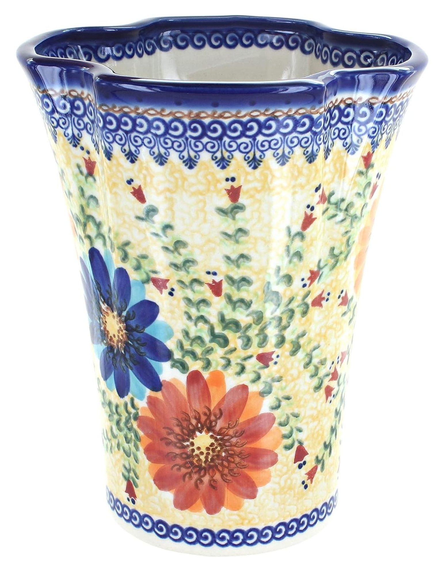 Blue Rose Polish Pottery Autumn Vase - Walmart.com