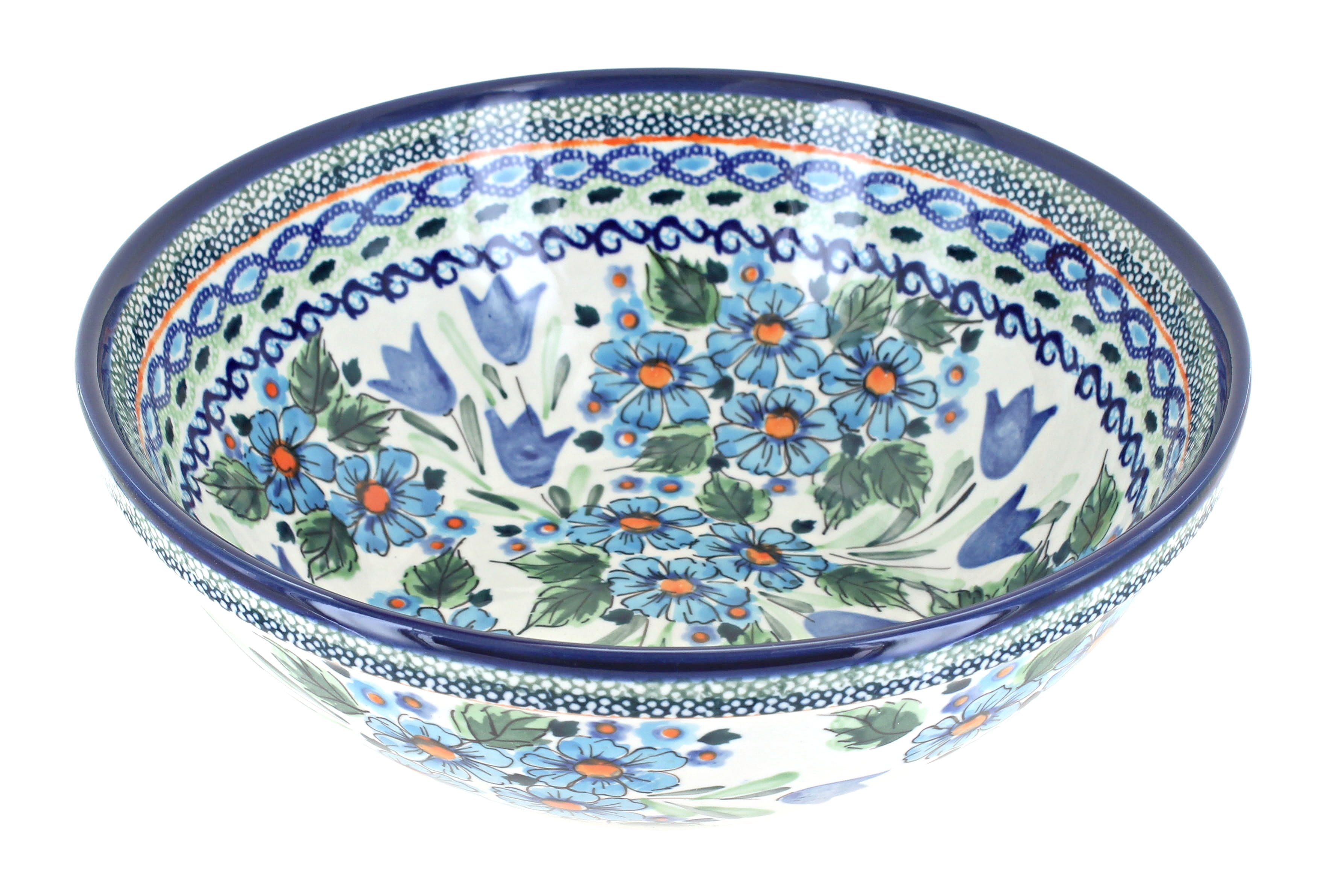 Blue Rose Polish Pottery Ballina Large Serving Bowl - Walmart.com