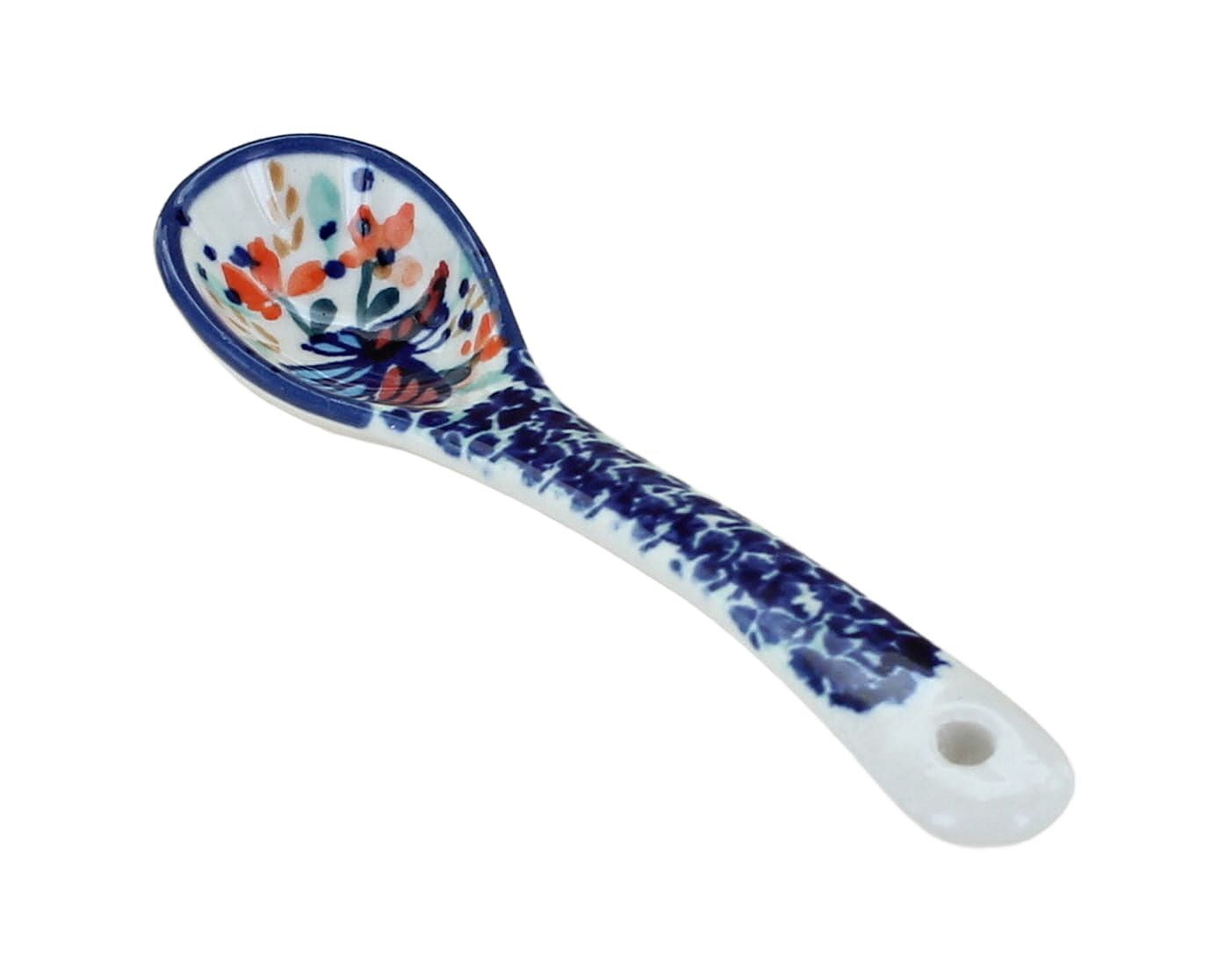 Blue Rose Polish Pottery Blue Butterfly Sugar Spoon - Walmart.com