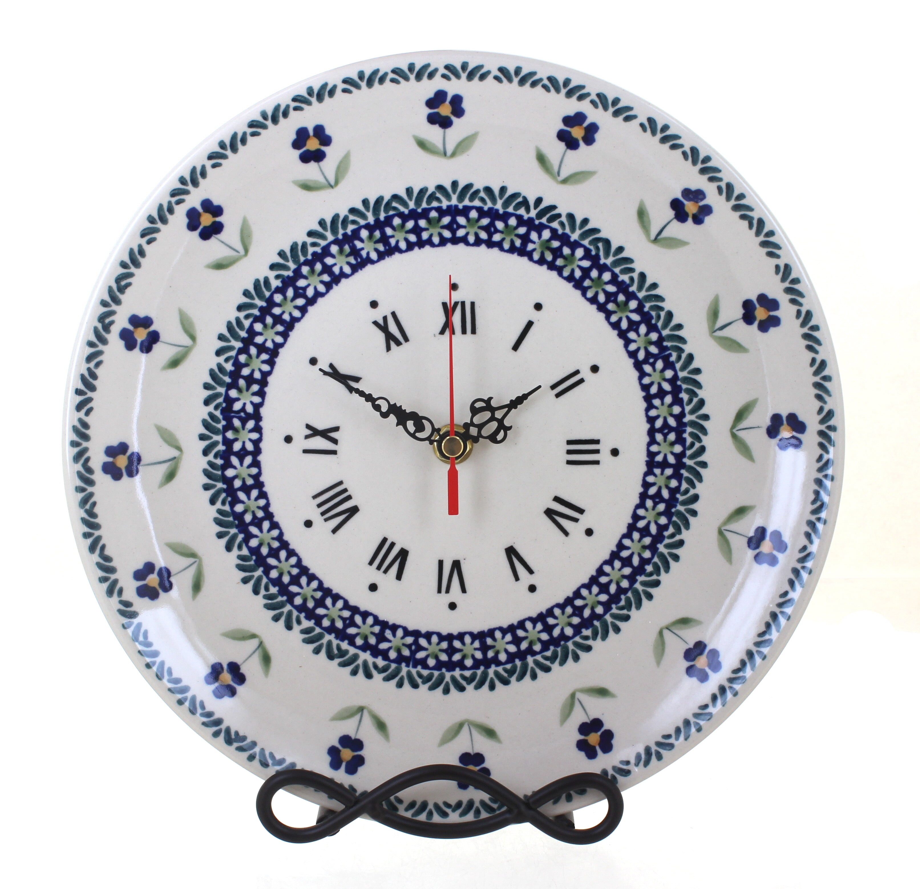 Blue Rose Polish Pottery Blue Daisy Clock - Walmart.com
