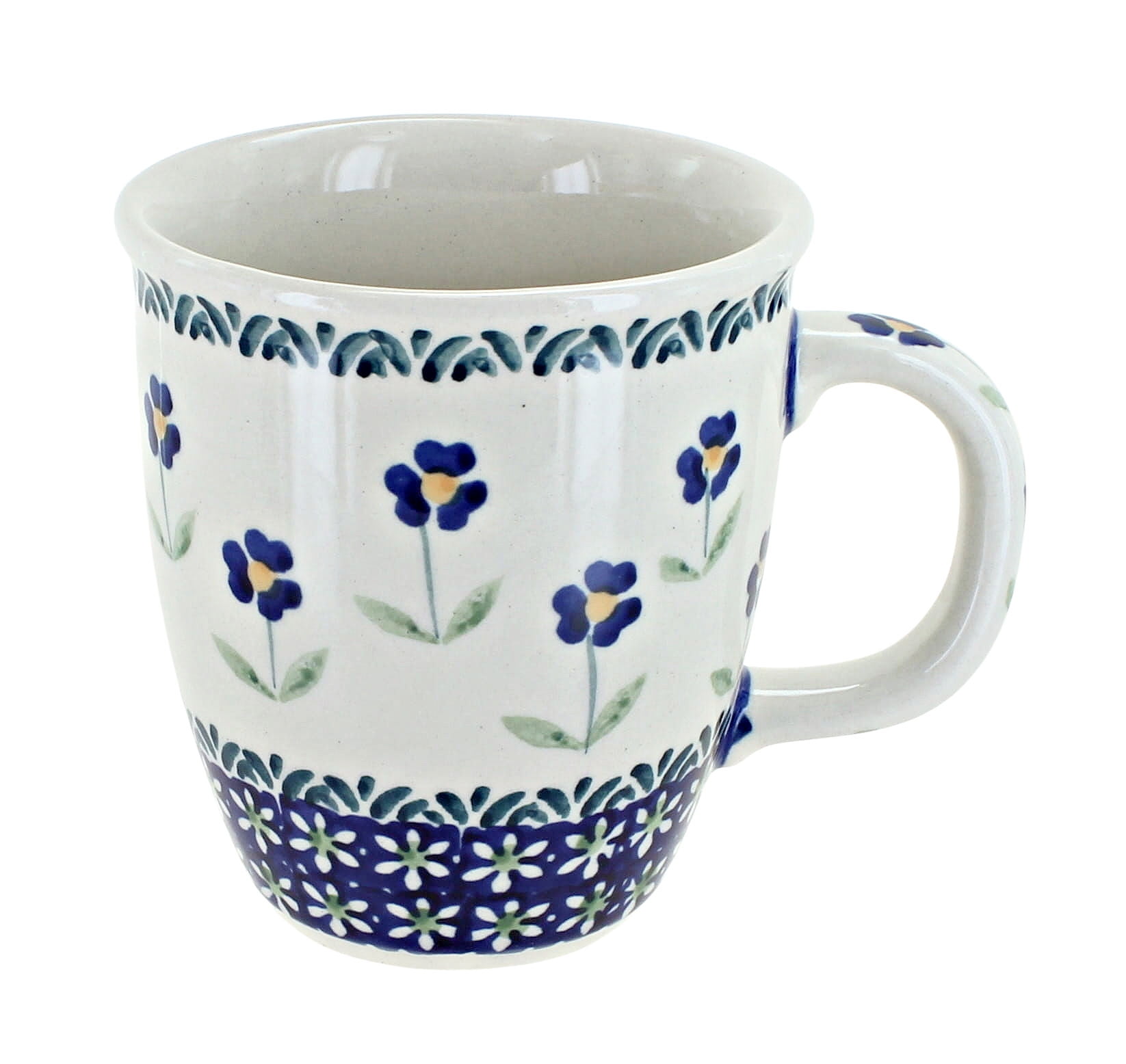 Blue Rose Polish Pottery Blue Daisy Coffee Mug - Walmart.com