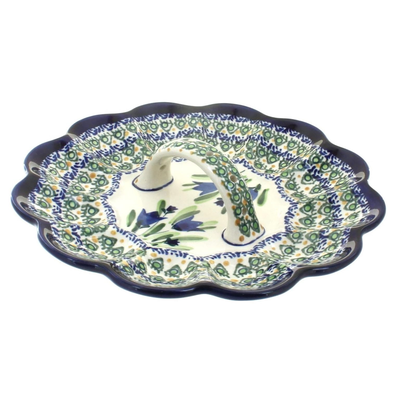 Blue Rose Polish Pottery Blue Egg Plate - Walmart.com