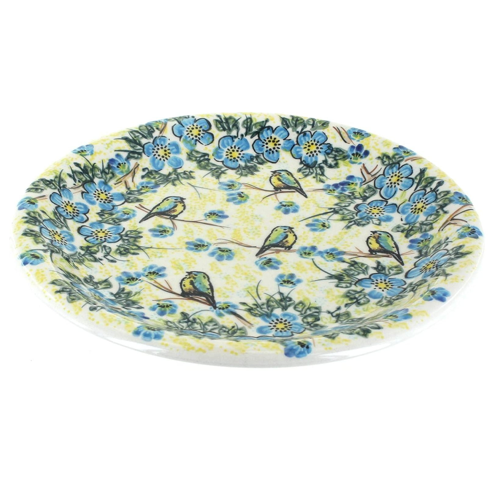 Blue Rose Polish Pottery Bluebird Garden Dinner Plate - Walmart.com