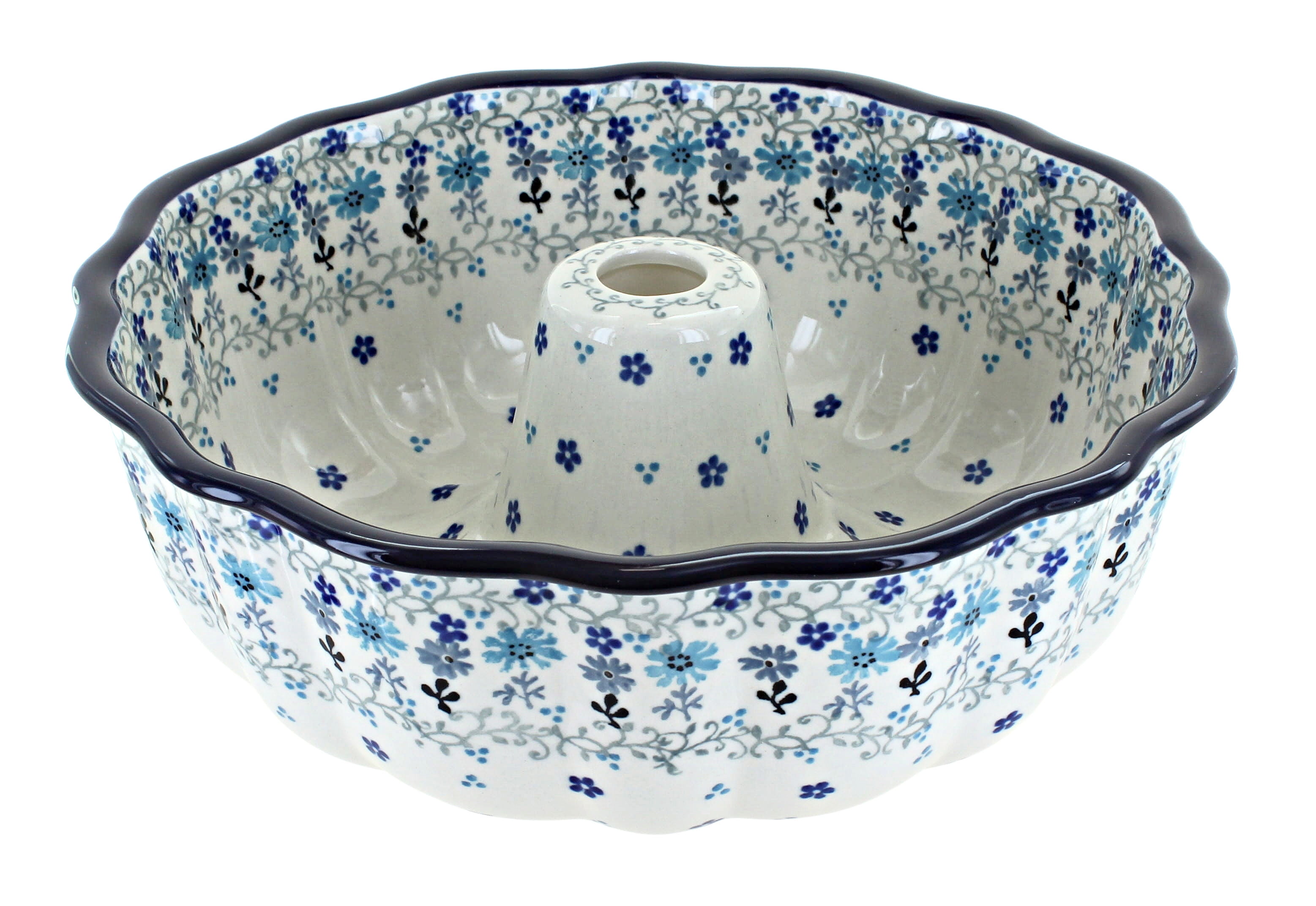 Blue Rose Polish Pottery Celeste Ring Cake Pan - Walmart.com