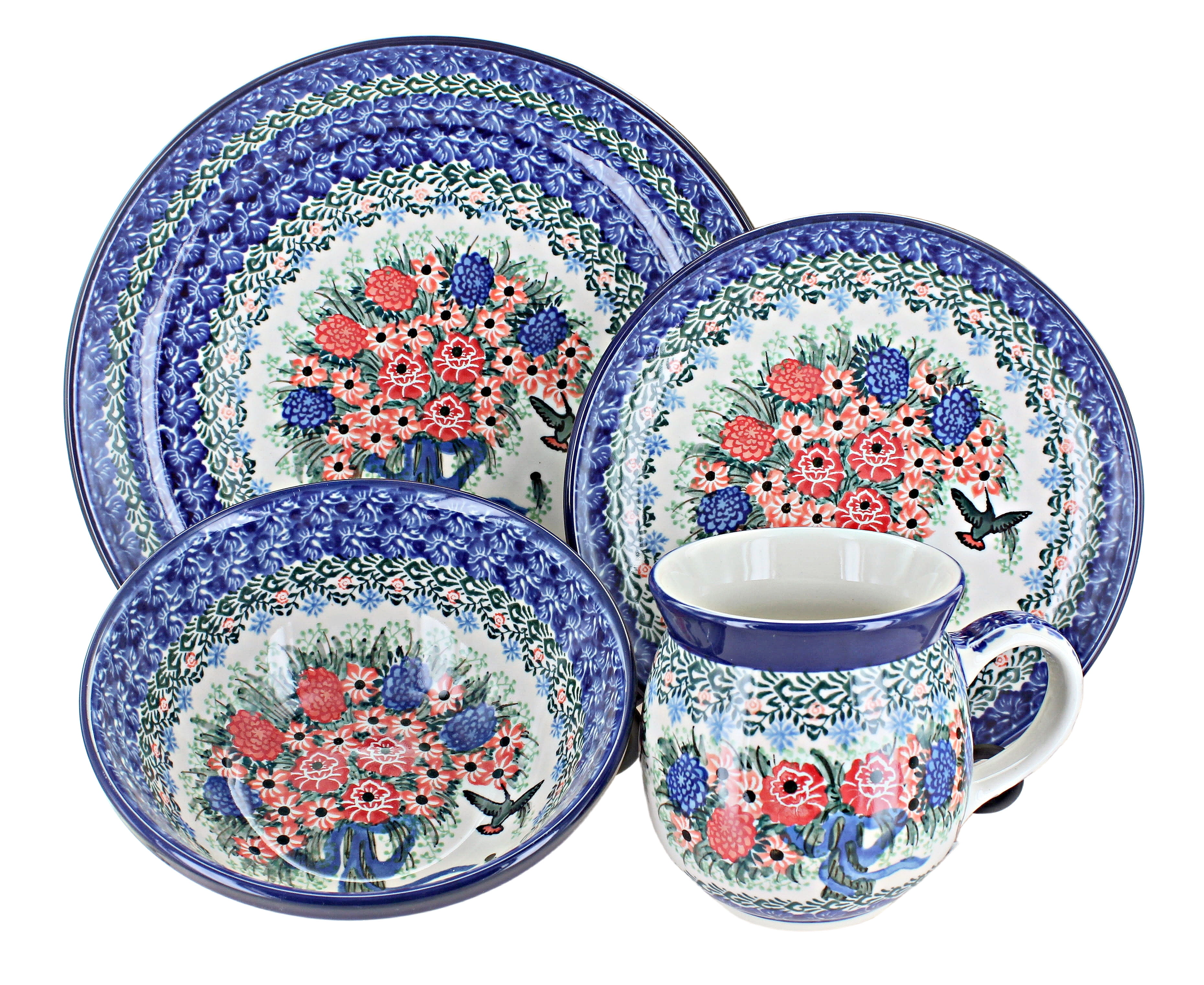Blue Rose Polish Pottery Ceramika Artystyczna Dinnerware (16 PC ...
