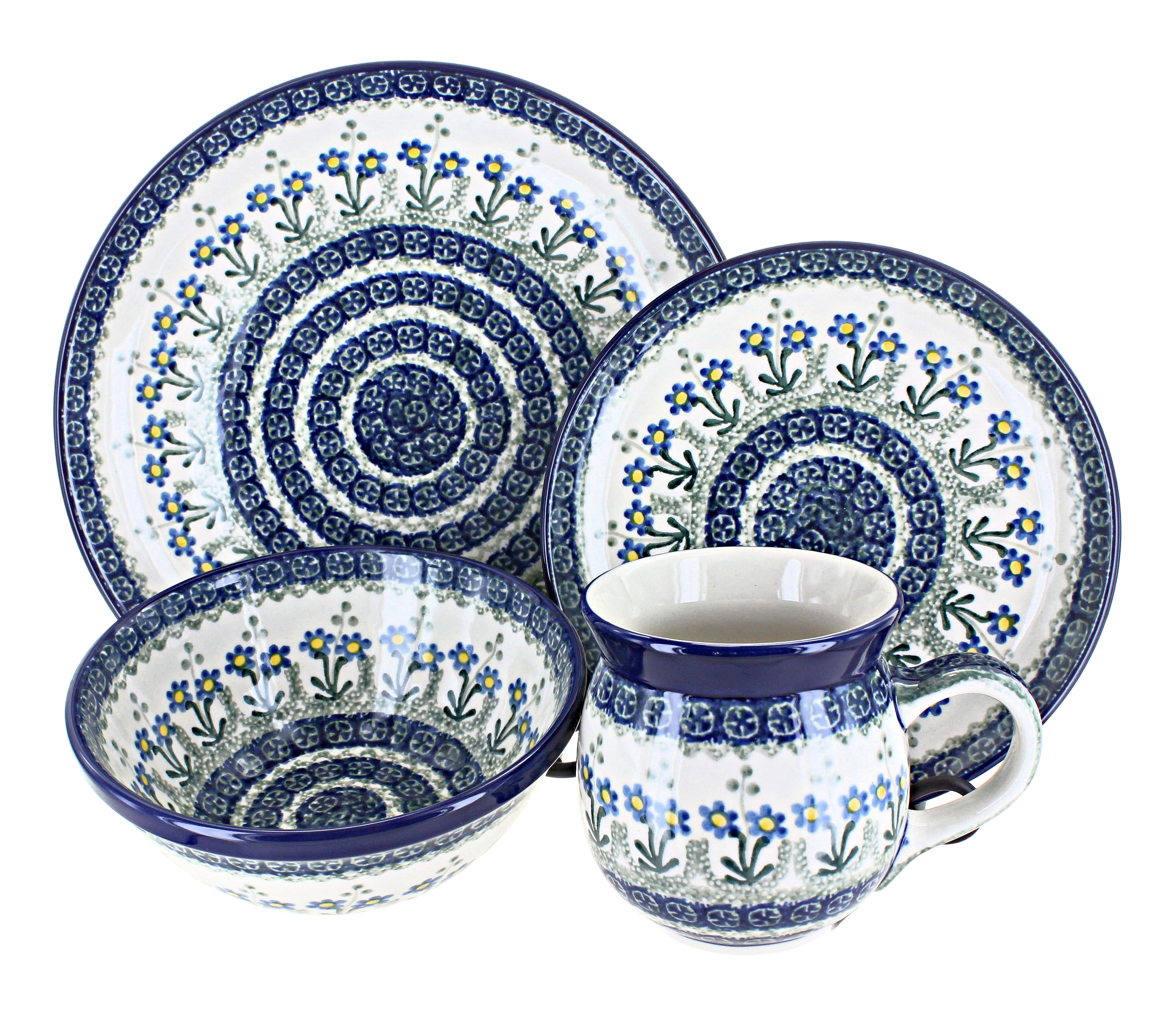 Blue Rose Polish Pottery Ceramika Artystyczna Dinnerware (16 PC ...