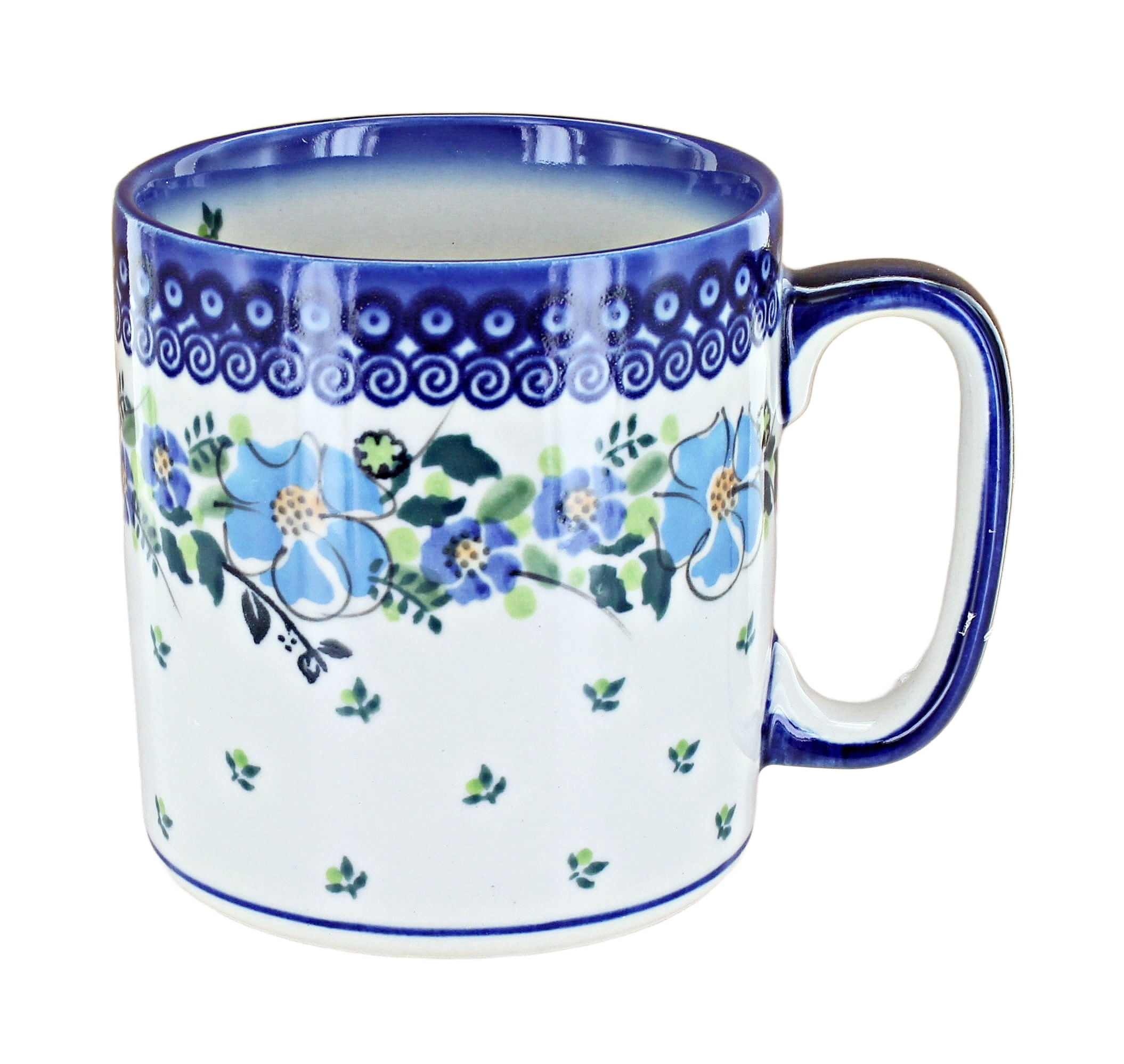 Blue Rose Polish Pottery Claire Plain Coffee Mug - Walmart.com