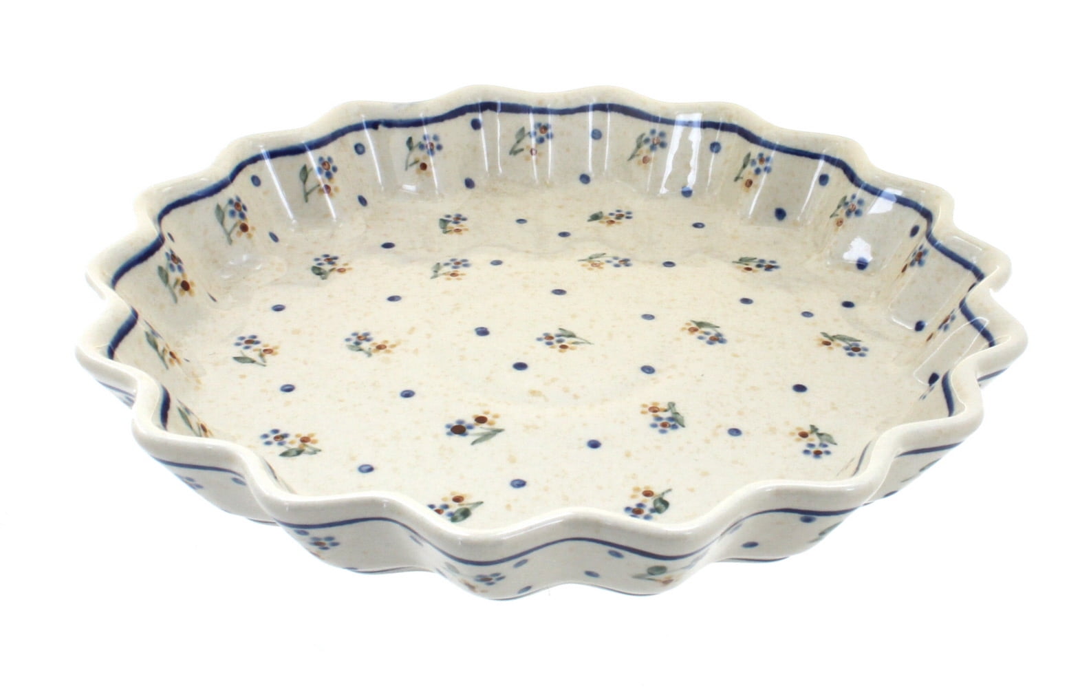 Blue Rose Polish Pottery Country Meadow Quiche Dish - Walmart.com