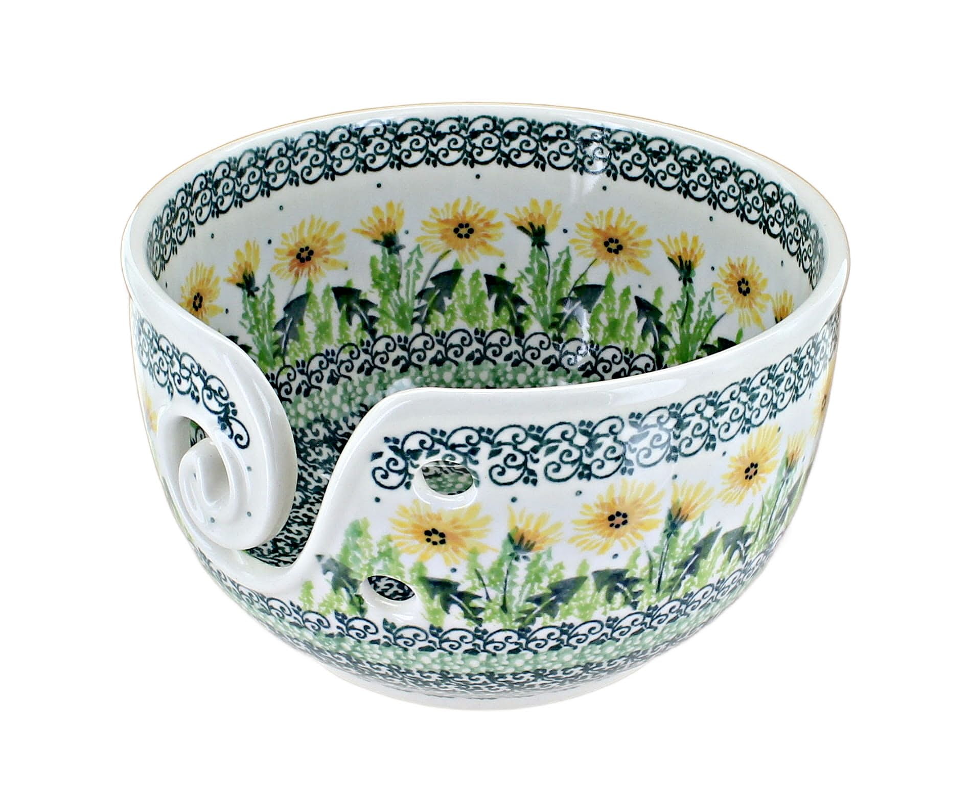 Blue Rose Polish Pottery Dandelion Yarn Bowl - Walmart.com