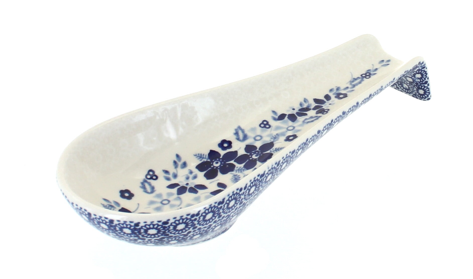 Blue Rose Polish Pottery Elizabeth Medium Spoon Rest - Walmart.com