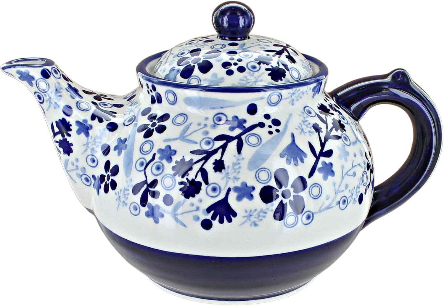 Blue Rose Polish Pottery Eloise Teapot - Handpainted Ceramic Tea Pot ...