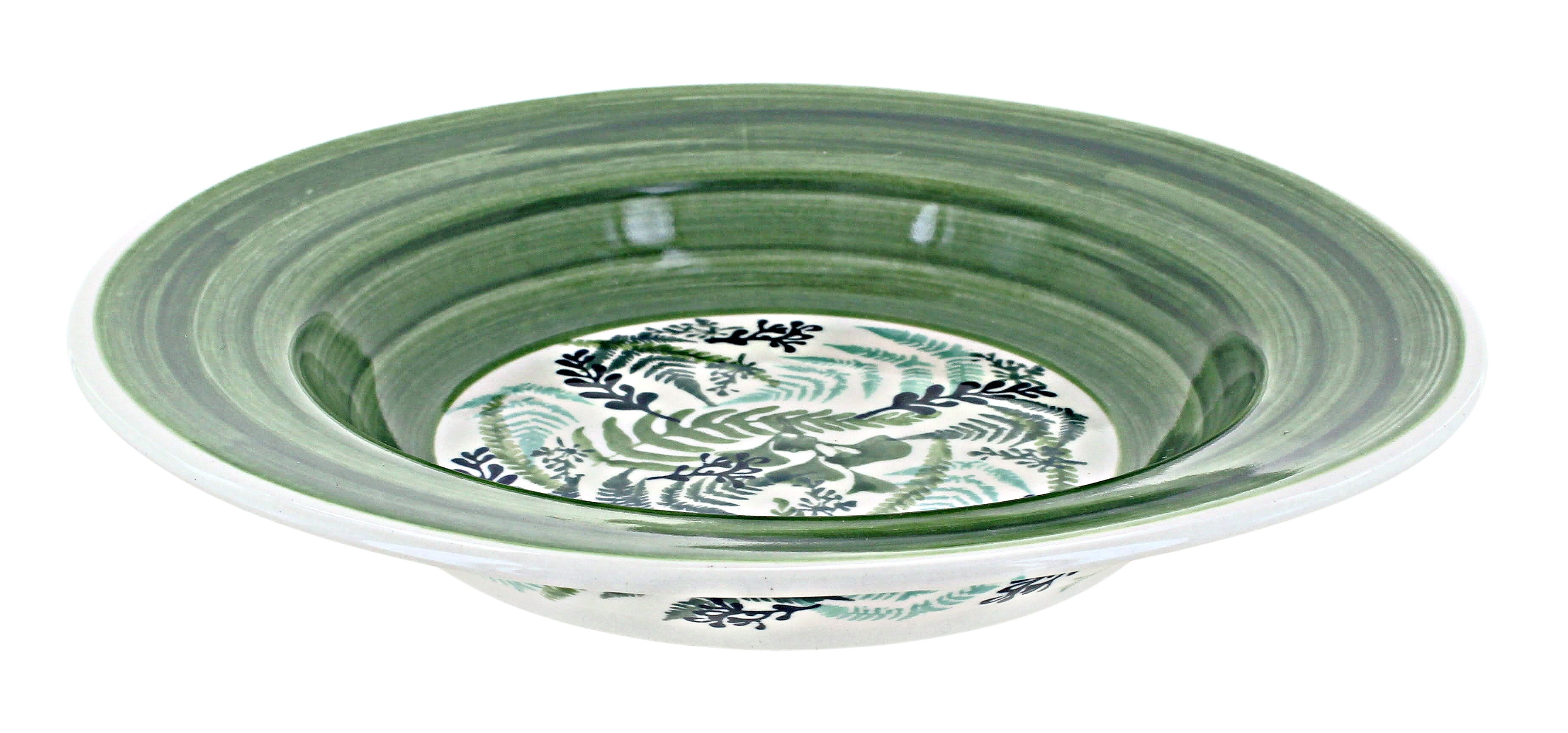 Blue Rose Polish Pottery Floating Fern Soup Plate - Walmart.com
