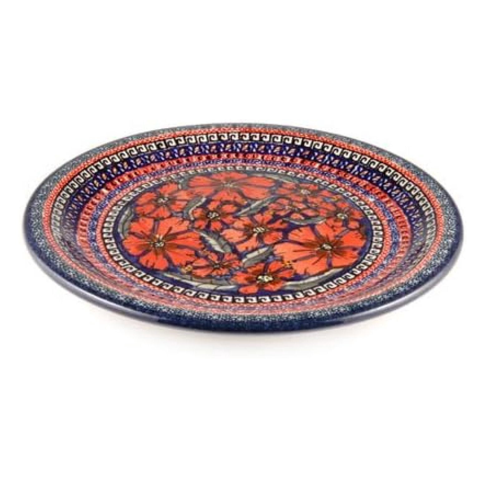 Blue Rose Polish Pottery Flower Dinner Plate - Walmart.com