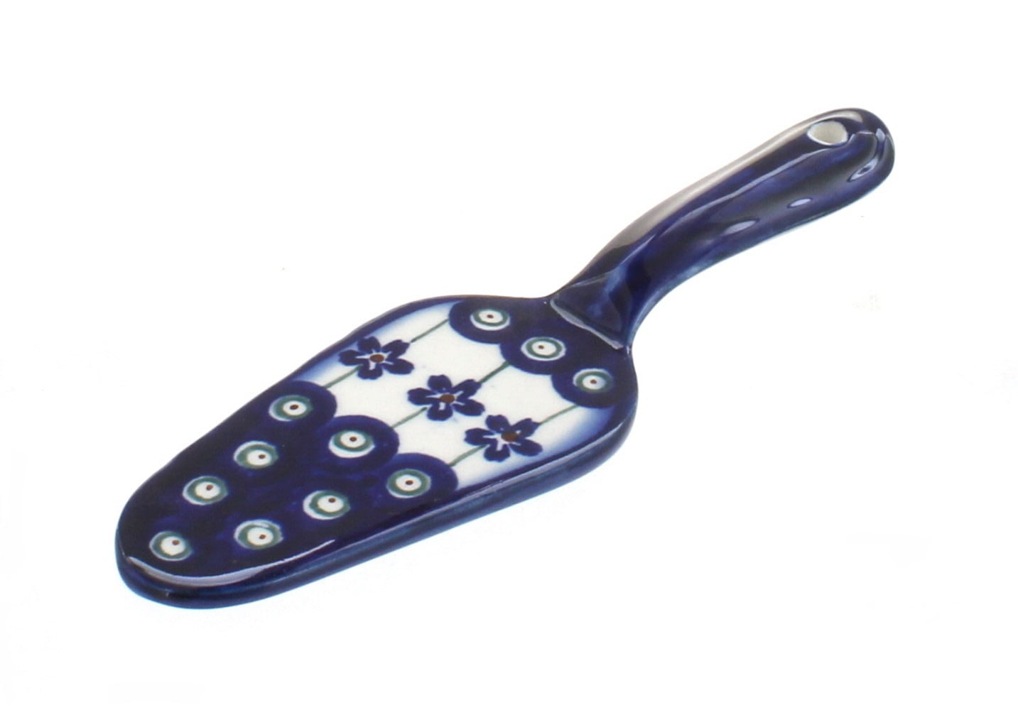 Blue Rose Polish Pottery Flowering Peacock Cake Server - Walmart.com