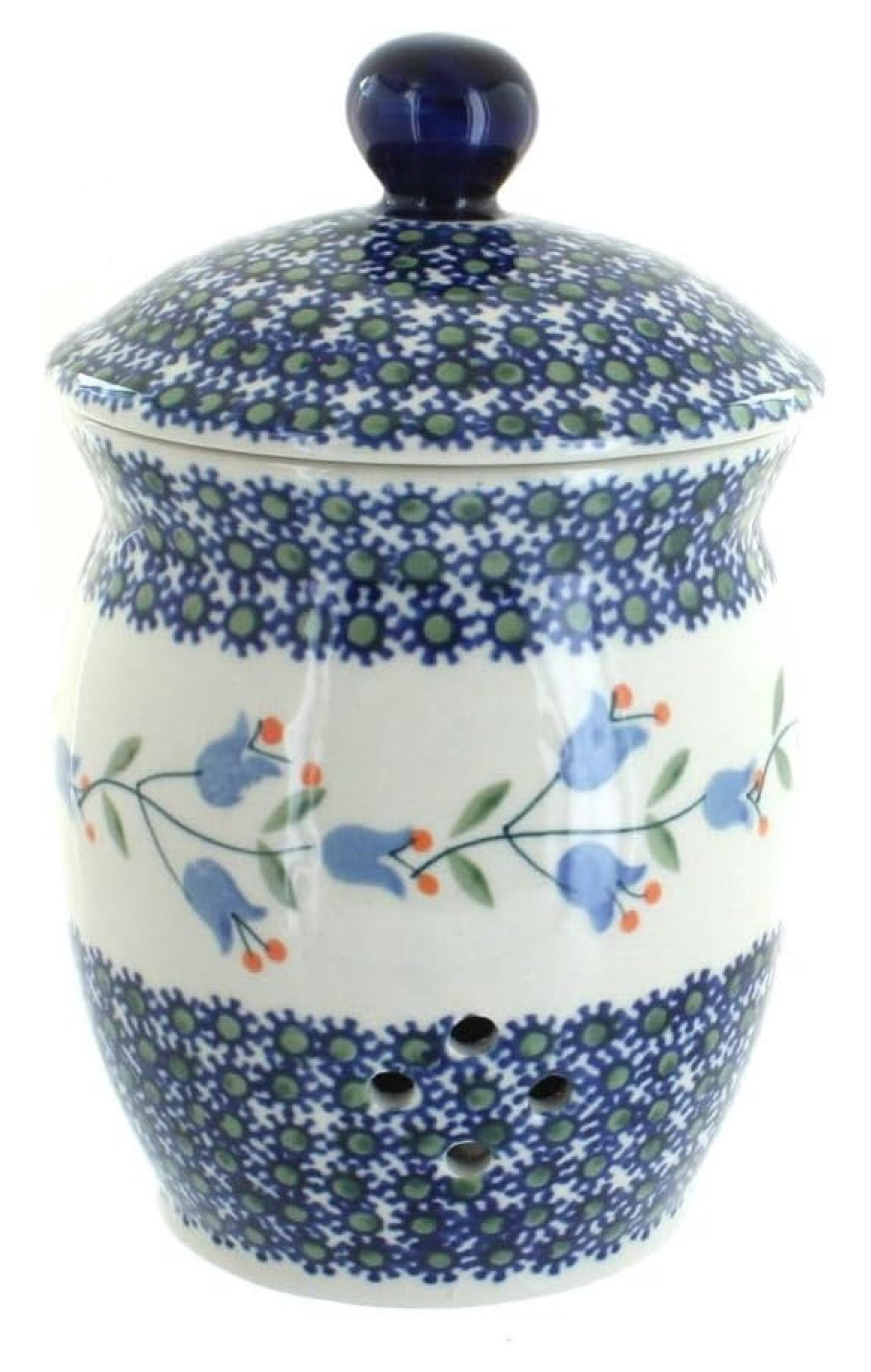 Blue Rose Polish Pottery Garlic Keeper - Walmart.com