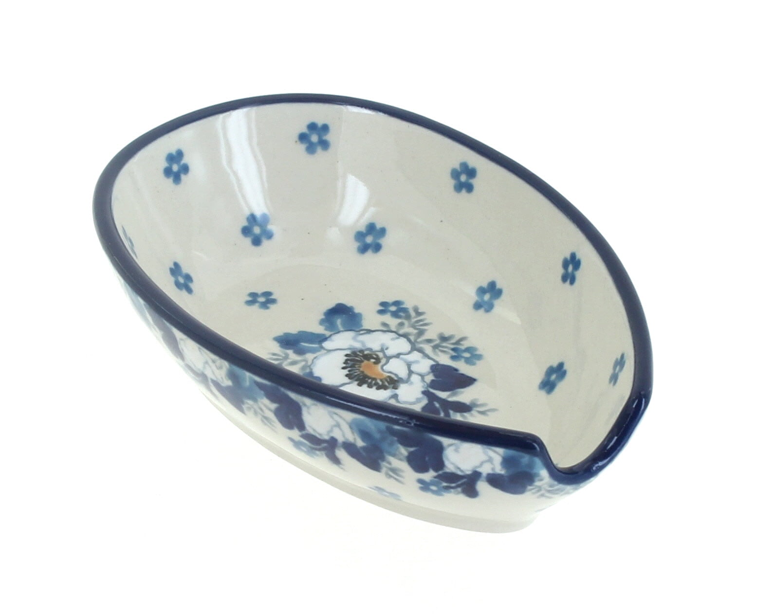 Blue Rose Polish Pottery Georgia Blue Small Spoon Rest - Walmart.com