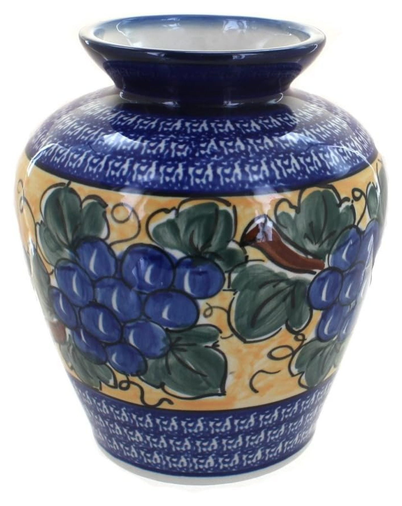 Blue Rose Polish Pottery Grapes Medium Vase - Walmart.com
