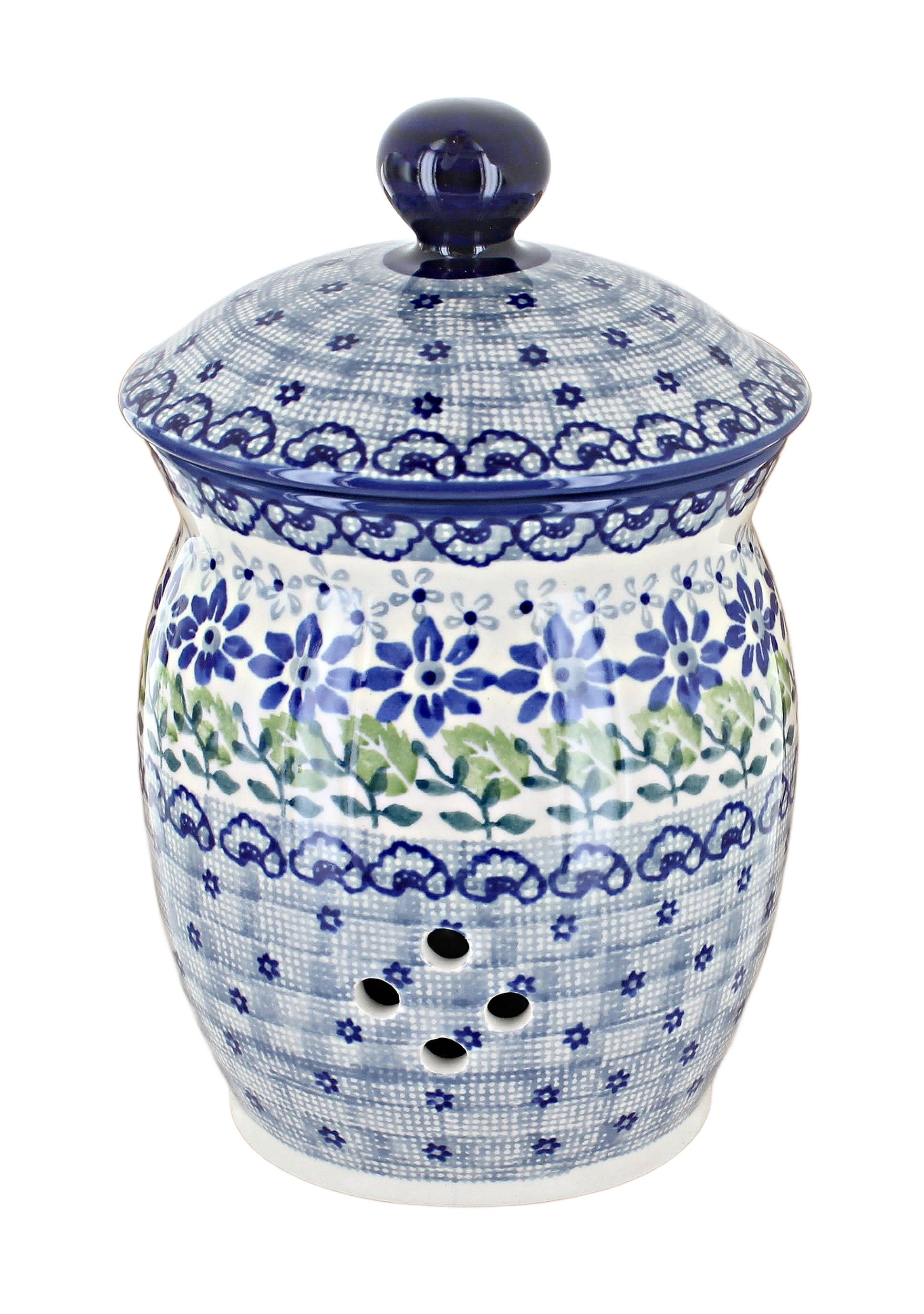Blue Rose Polish Pottery Halsey Garlic Keeper - Walmart.com