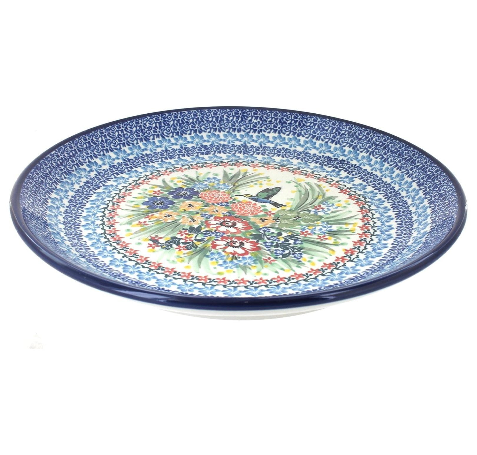 Blue Rose Polish Pottery Hummingbird Dinner Plate - Walmart.com