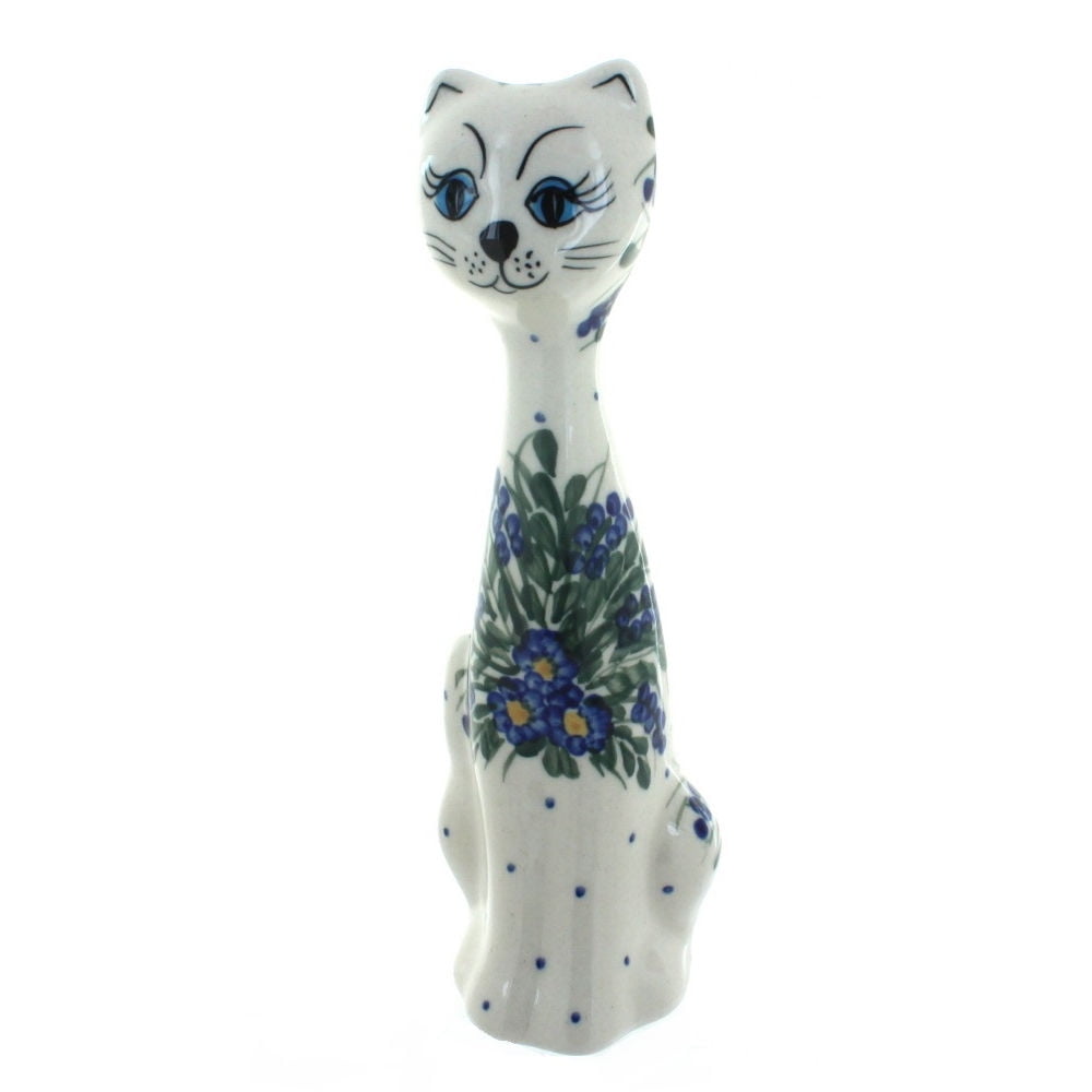 Blue Rose Polish Pottery Hyacinth Small Cat - Walmart.com