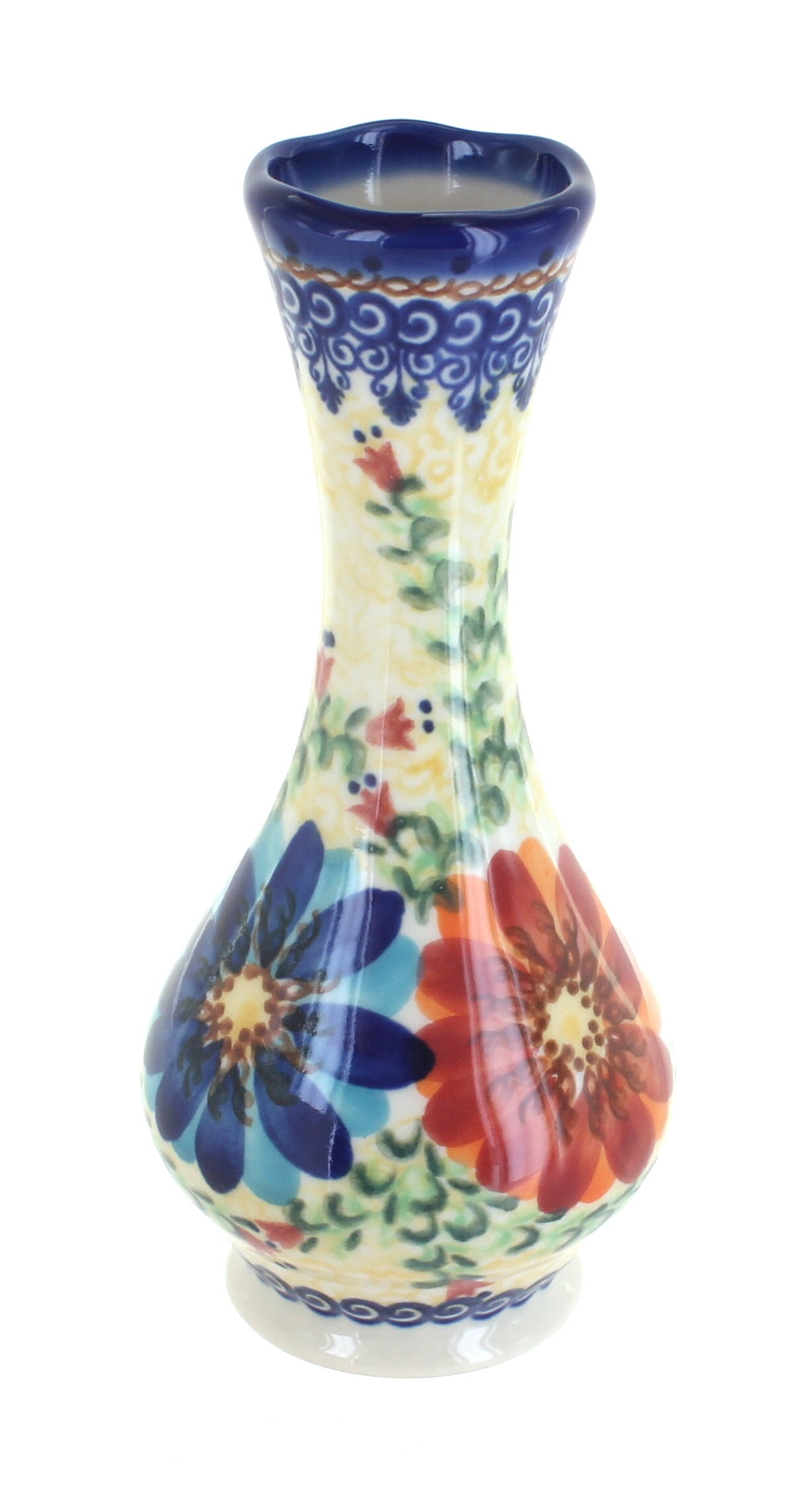 Blue Rose Polish Pottery Indoor Tabletop Autumn Burst Small Bud Vase ...
