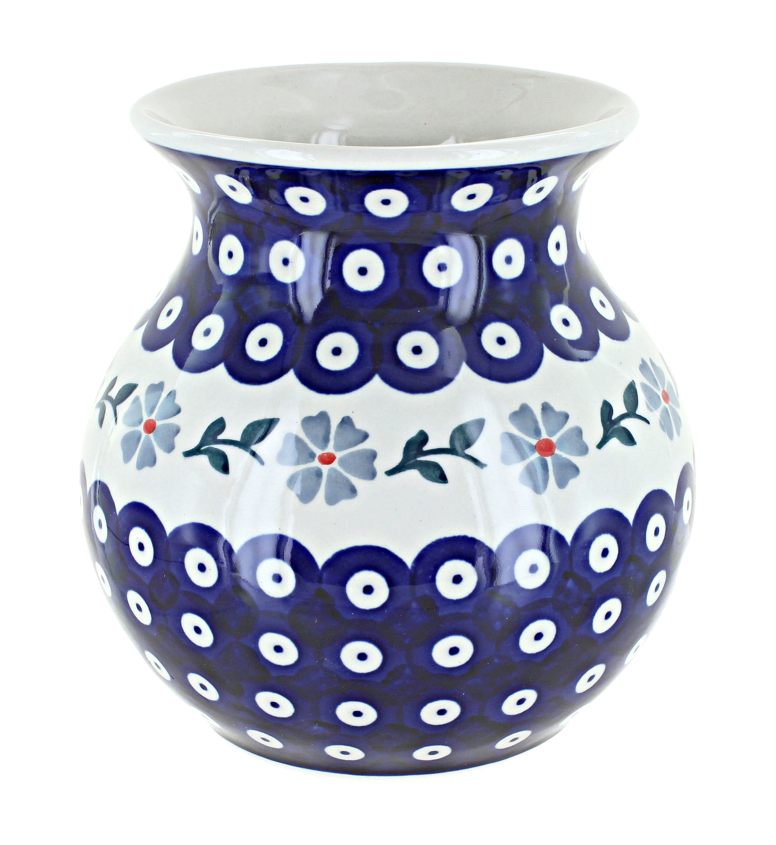 Blue Rose Polish Pottery Indoor Tabletop Blue Violet Medium Vase ...