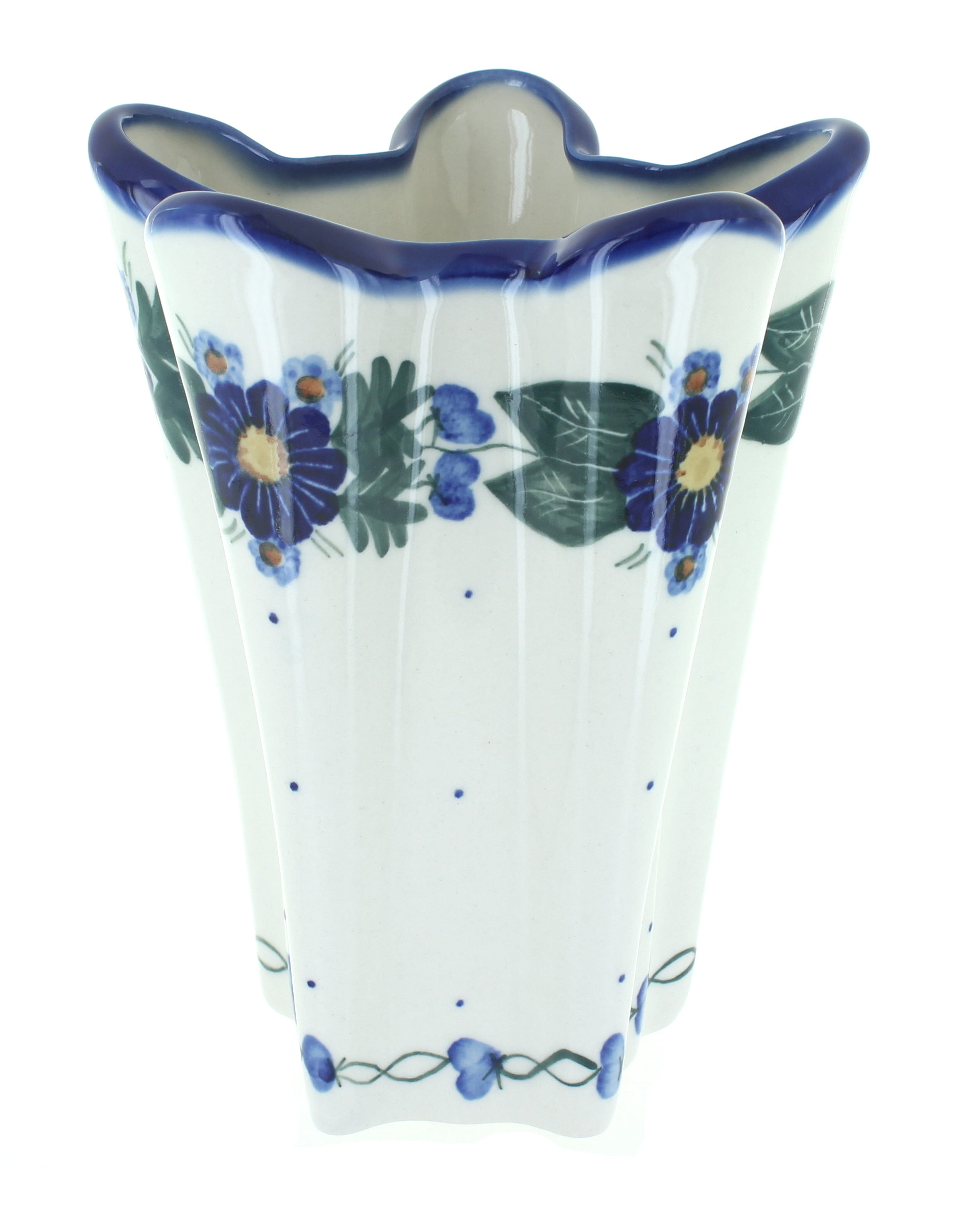 Blue Rose Polish Pottery Indoor Tabletop Forget Me Not Large Vase ...