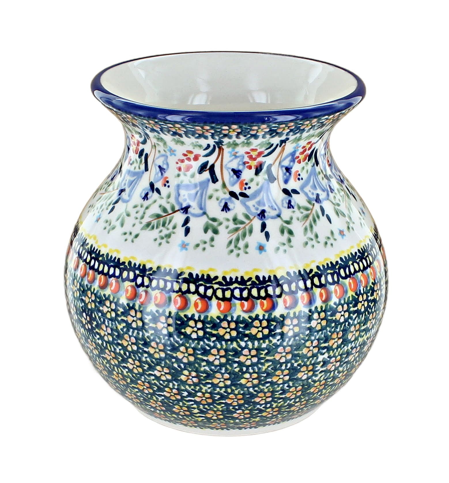 Blue Rose Polish Pottery Indoor Tabletop Periwinkle Medium Vase - Walmart.com