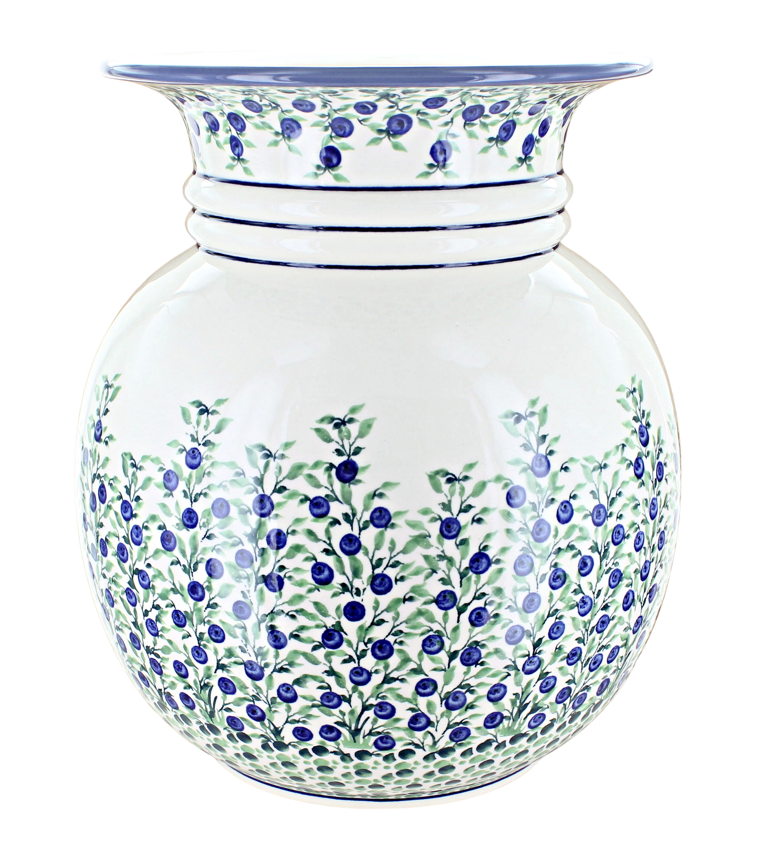 Blue Rose Polish Pottery Indoor Tabletop Porcelain Vine Floor Vase ...