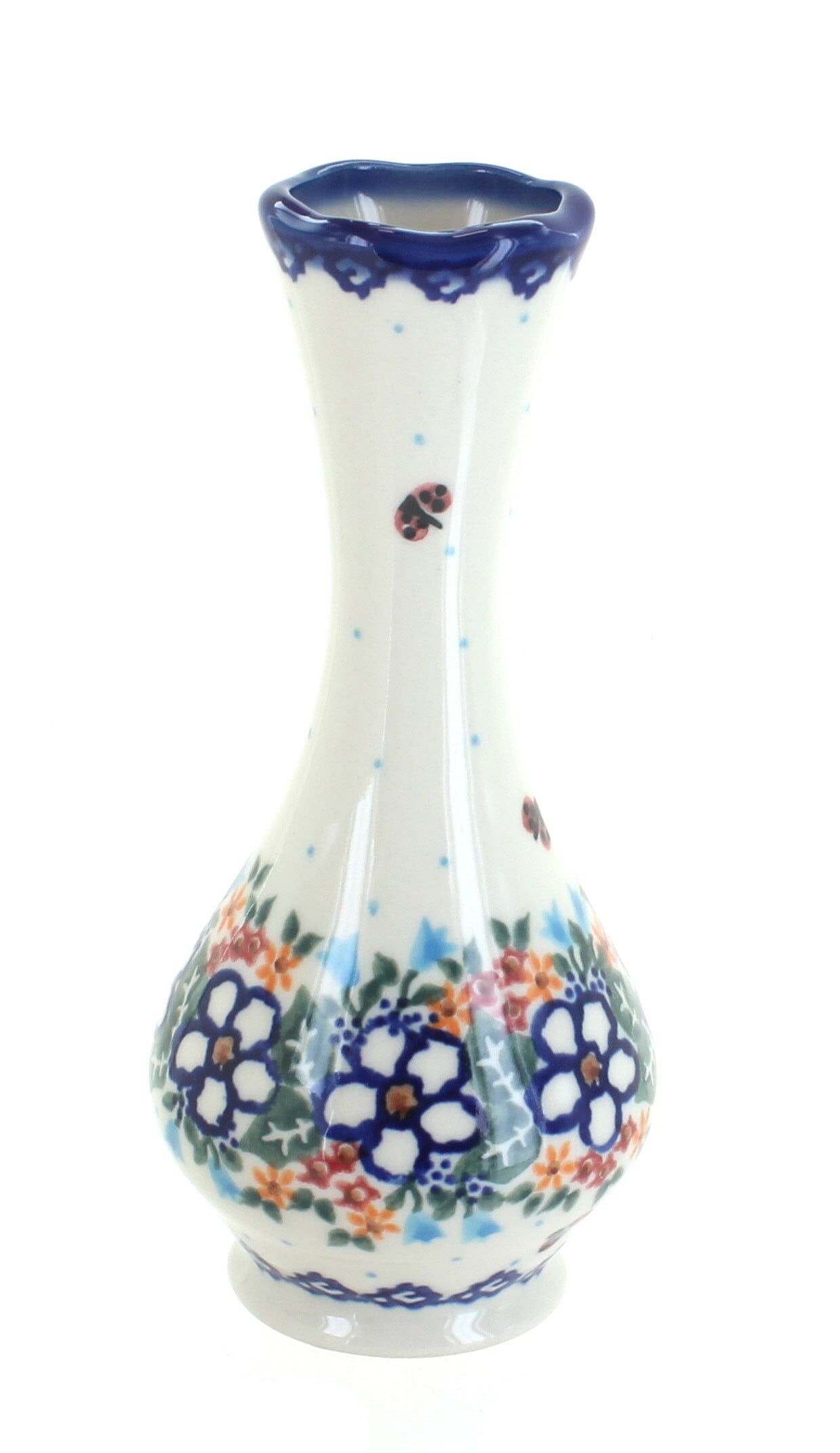 Blue Rose Polish Pottery Indoor Tabletop Scarlett Small Bud Vase ...
