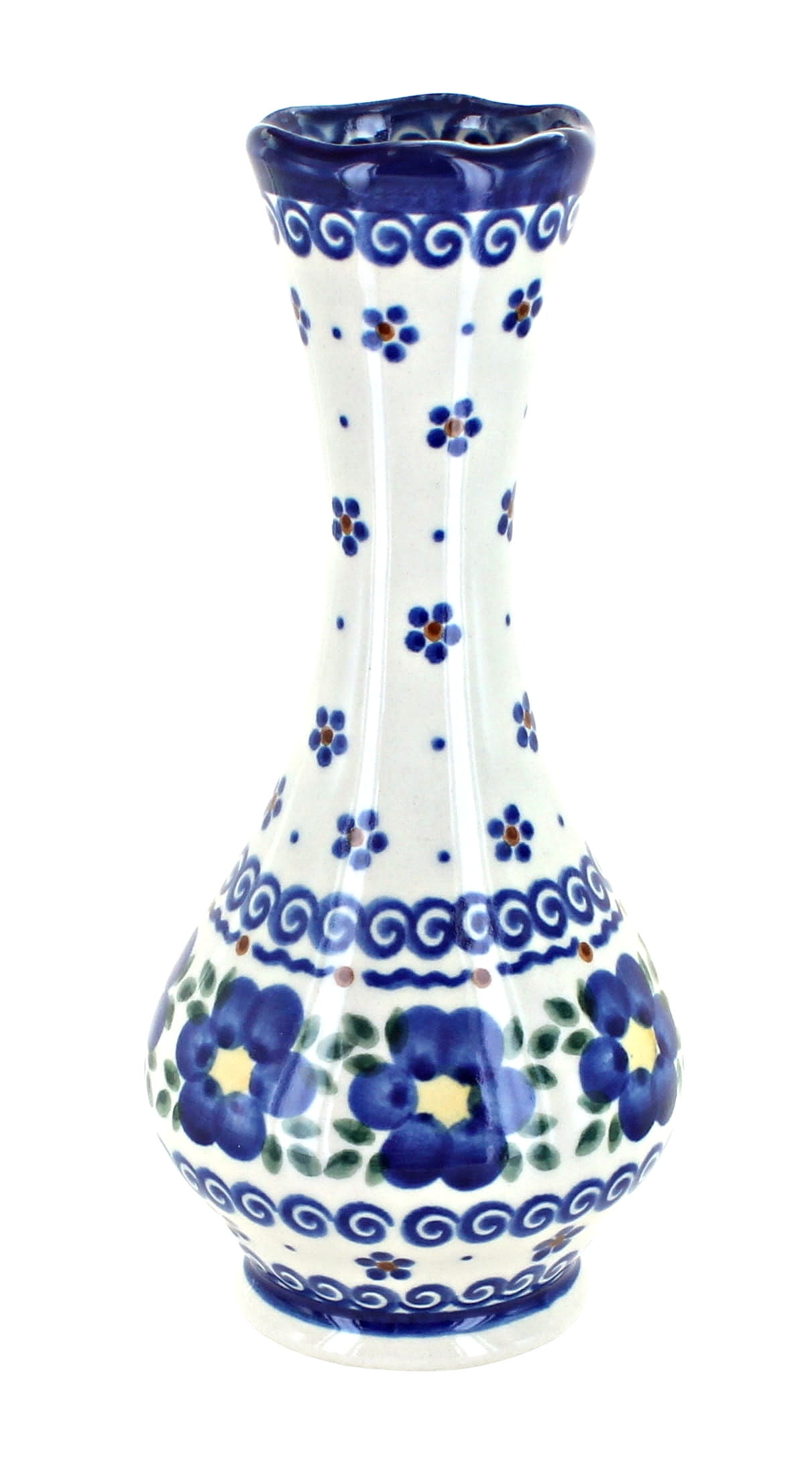 Blue Rose Polish Pottery Indoor Tabletop Spring Blossom Small Bud Vase ...