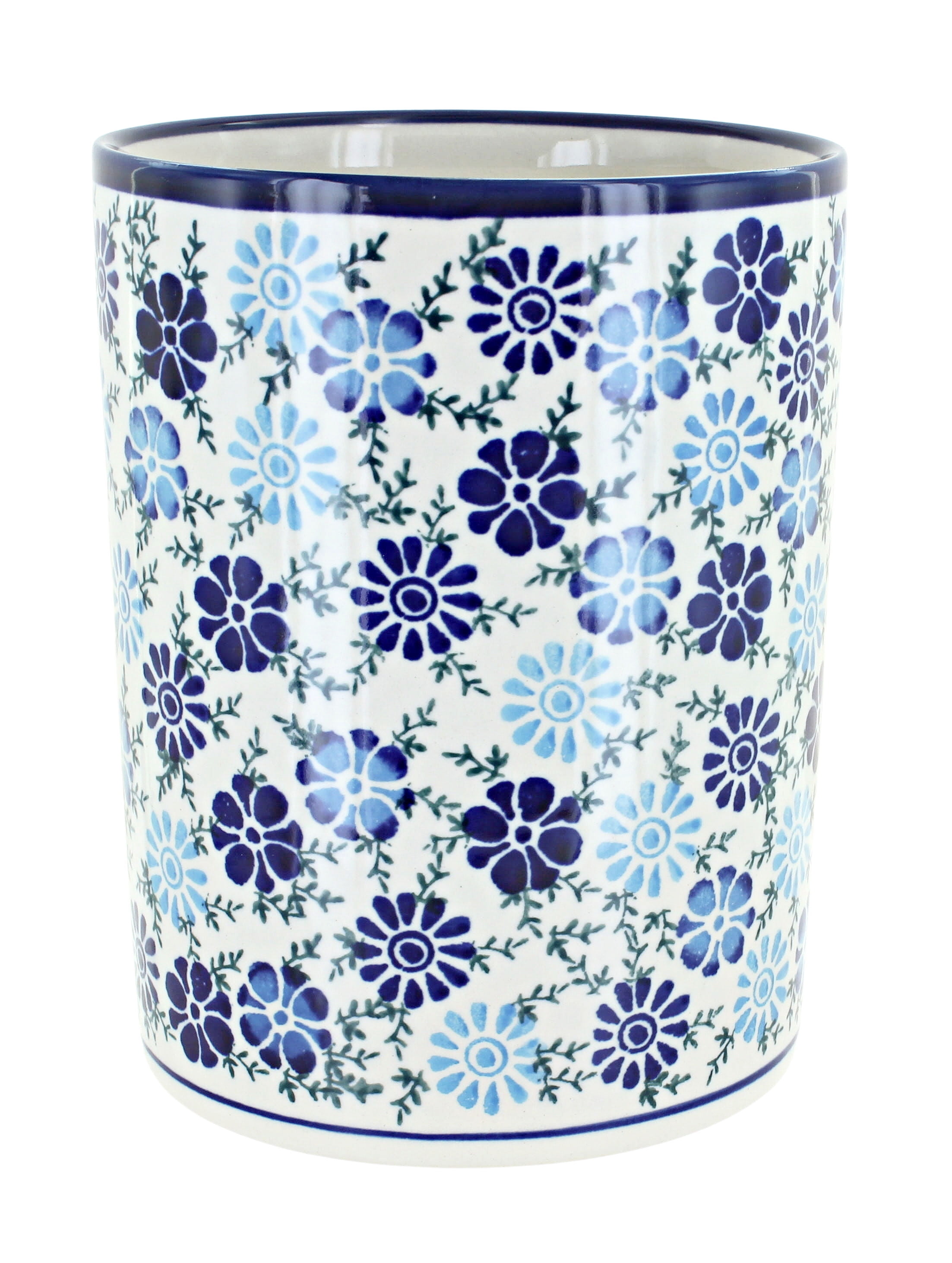 Blue Rose Polish Pottery Iris Utensil Jar - Walmart.com