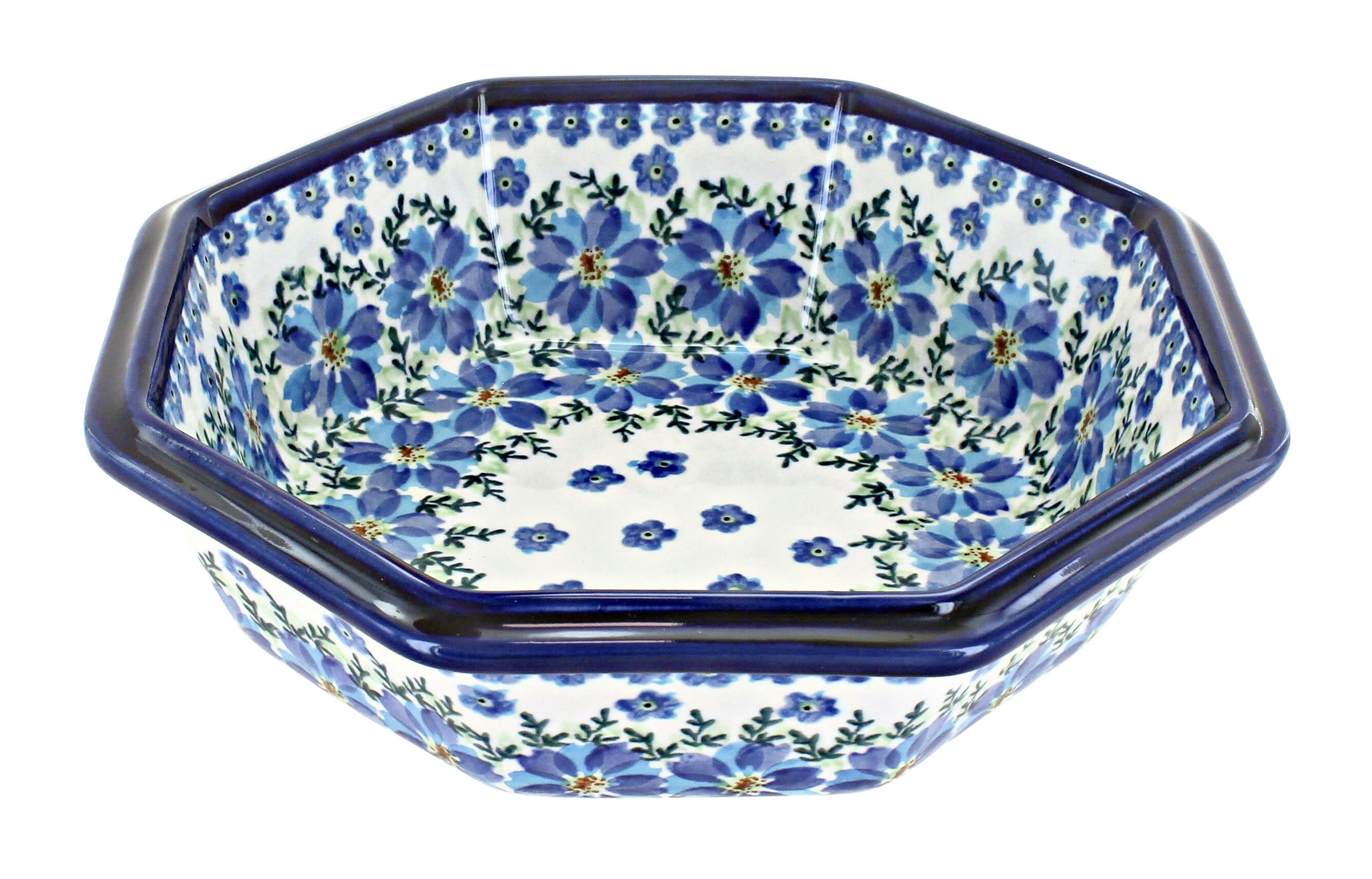 Blue Rose Polish Pottery Kalina Large Octagonal Bowl - Walmart.com