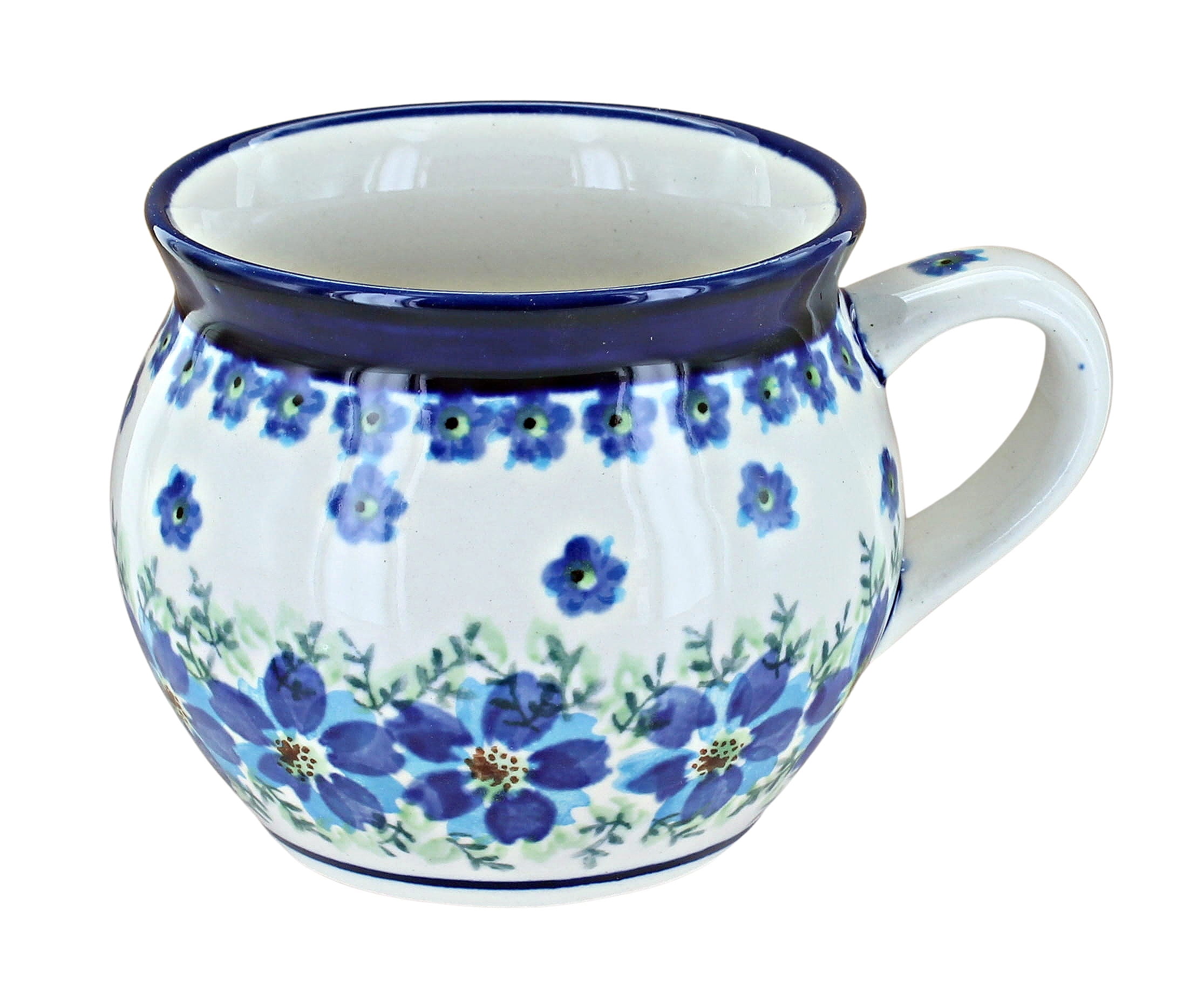 Blue Rose Polish Pottery Kalina Medium Bell Shaped Mug - Walmart.com