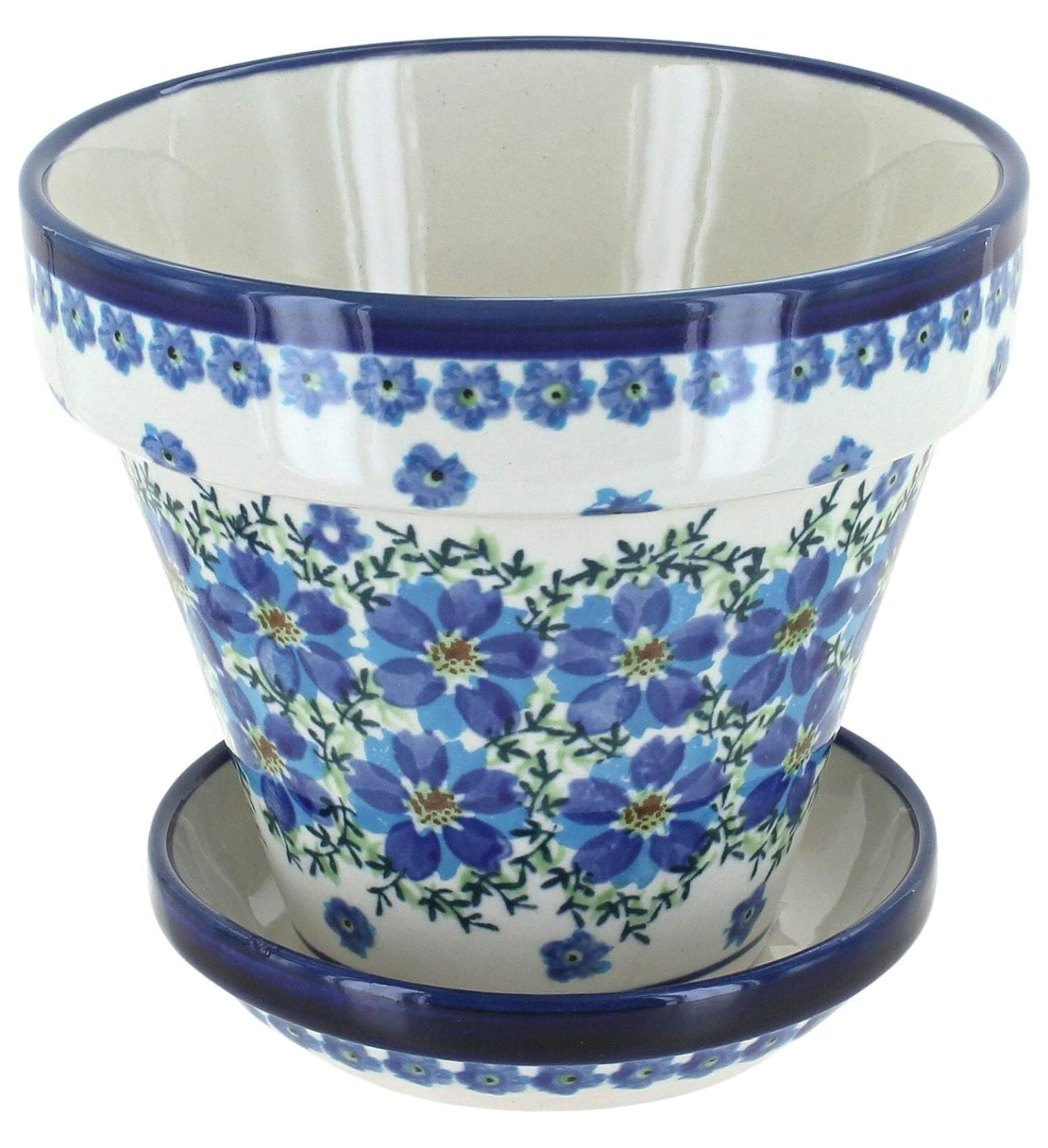 Blue Rose Polish Pottery Kalina Small Flower Pot - Walmart.com